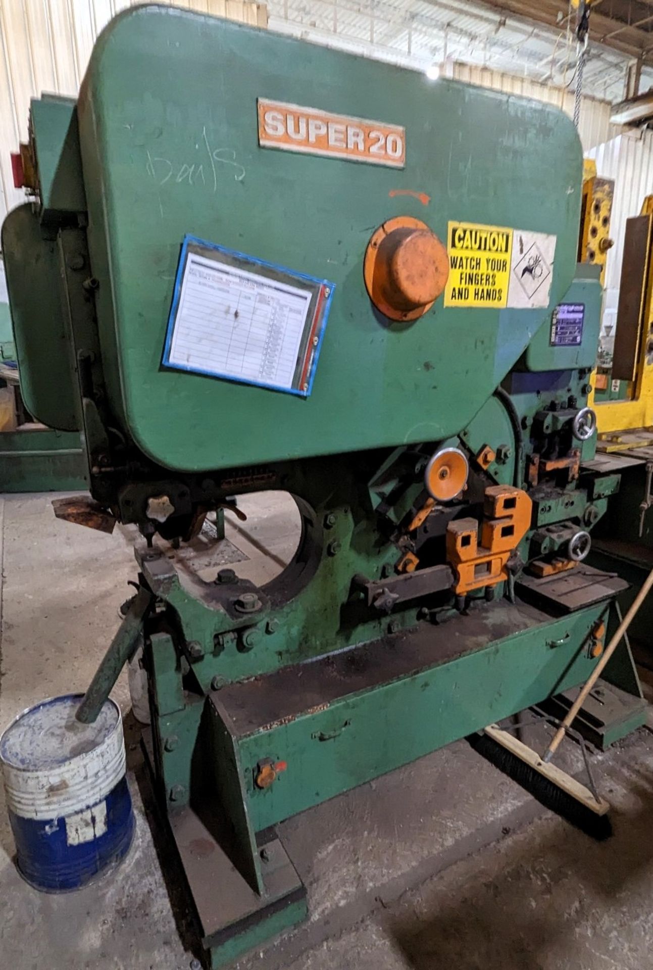 PEDDINGHAUS 210 SUPER 20 HYDRAULIC IRONWORKER, 120-TON PUNCH CAP., 6” X ...