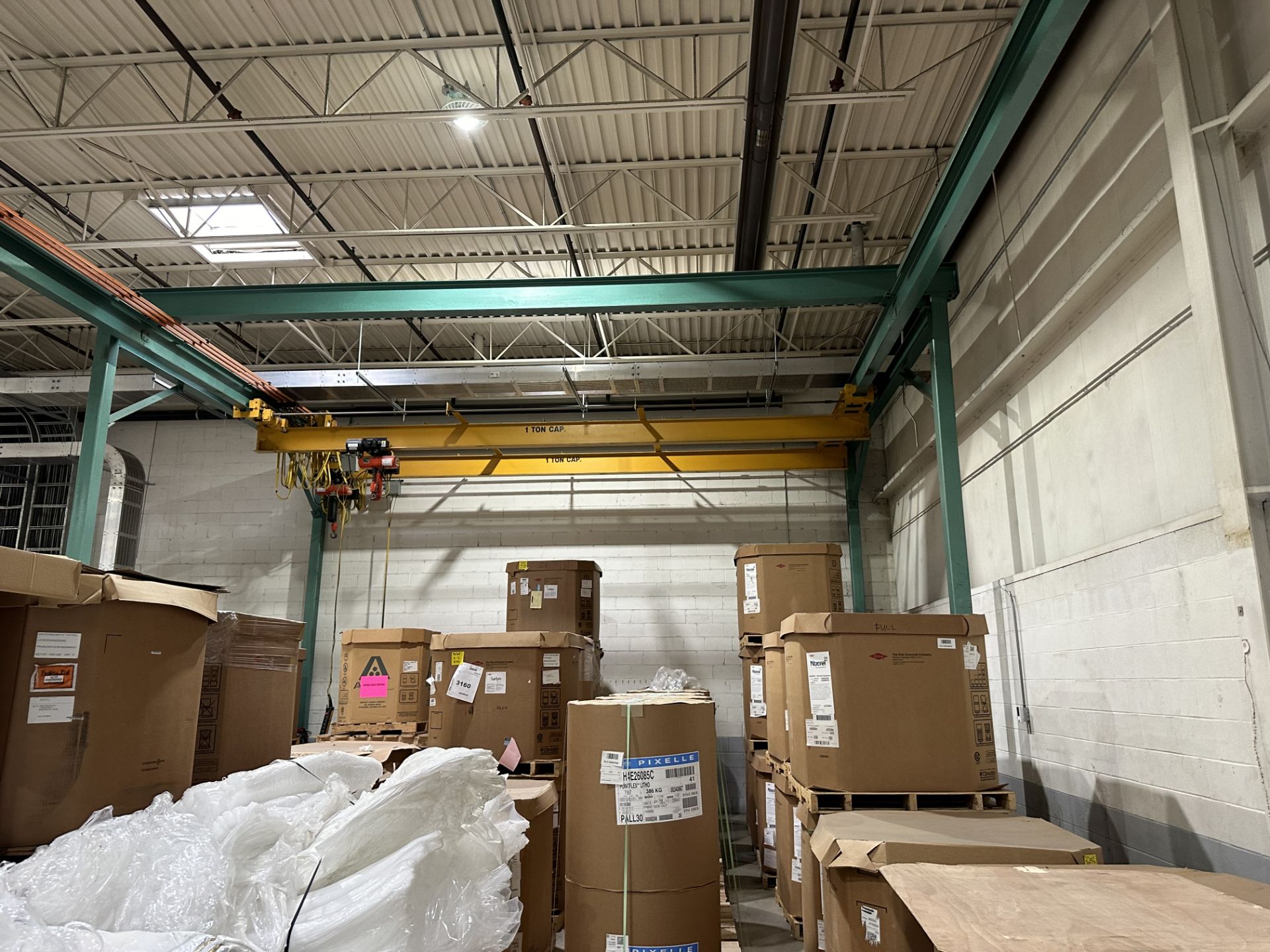 FREE STANDING CRANE SYSTEM W/ (2) INDEPENDENT BRIDGE CRANES, 1-TON CAP ...