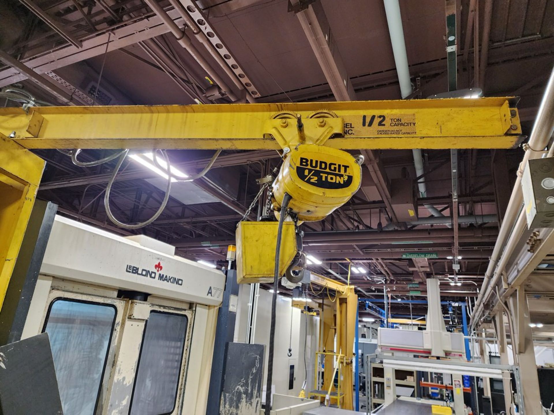 Budgit 1/2 Ton Jib Crane W/ Hoist 8'Arm, 9-1/2'H Appr. (Location ...