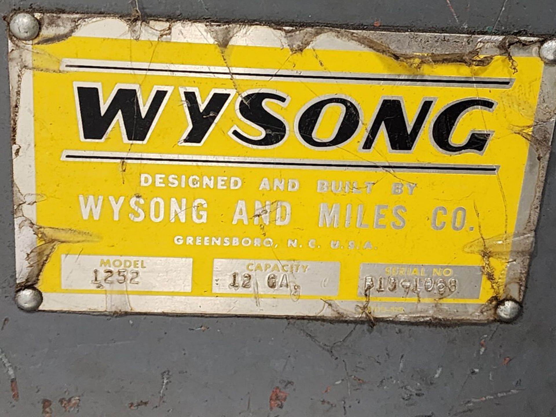 Wysong 1252 Shear 12ga. X 52"