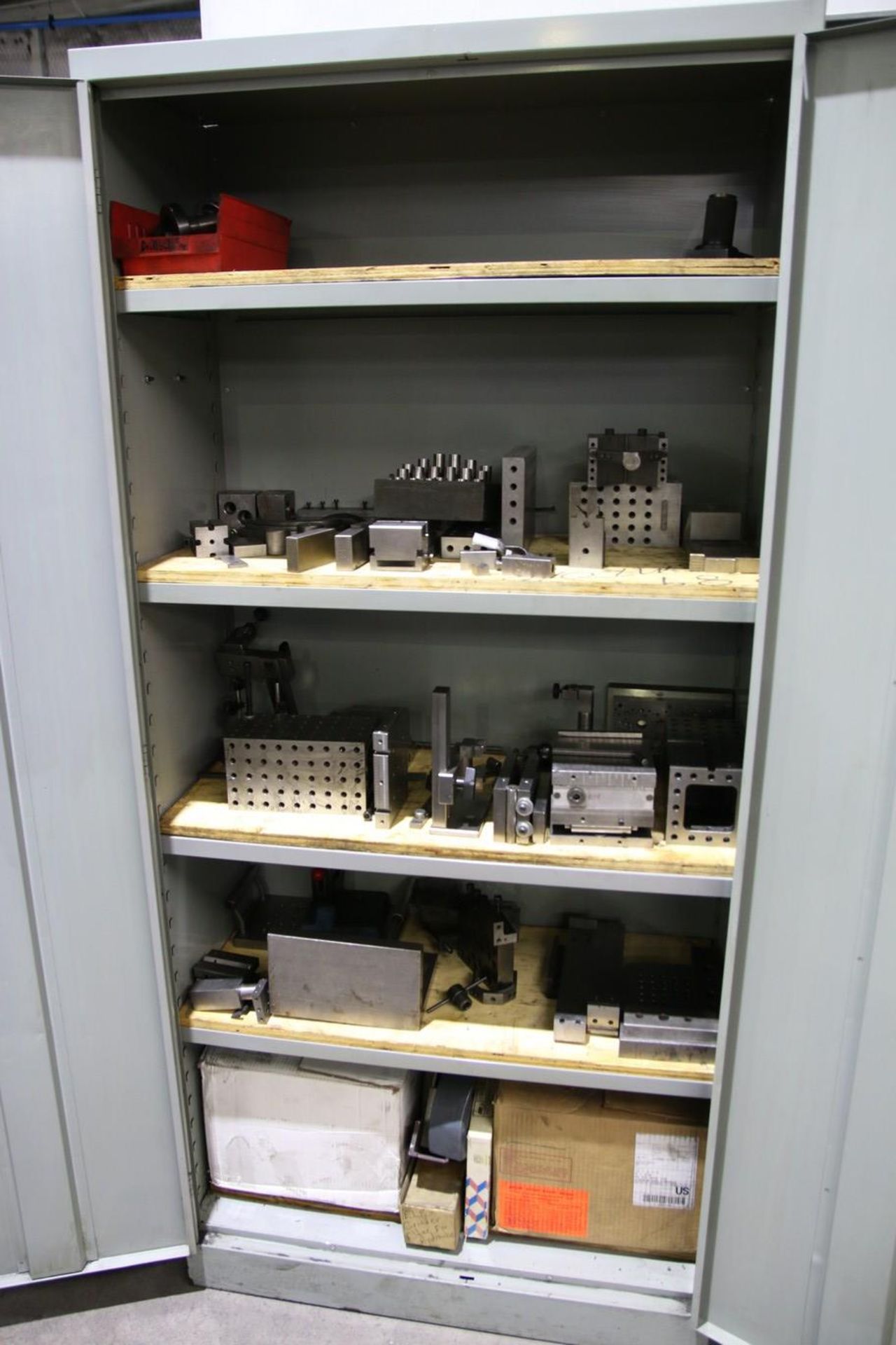 2-Door Cabinet with Contents Contents Include Small Setup Tables and ...
