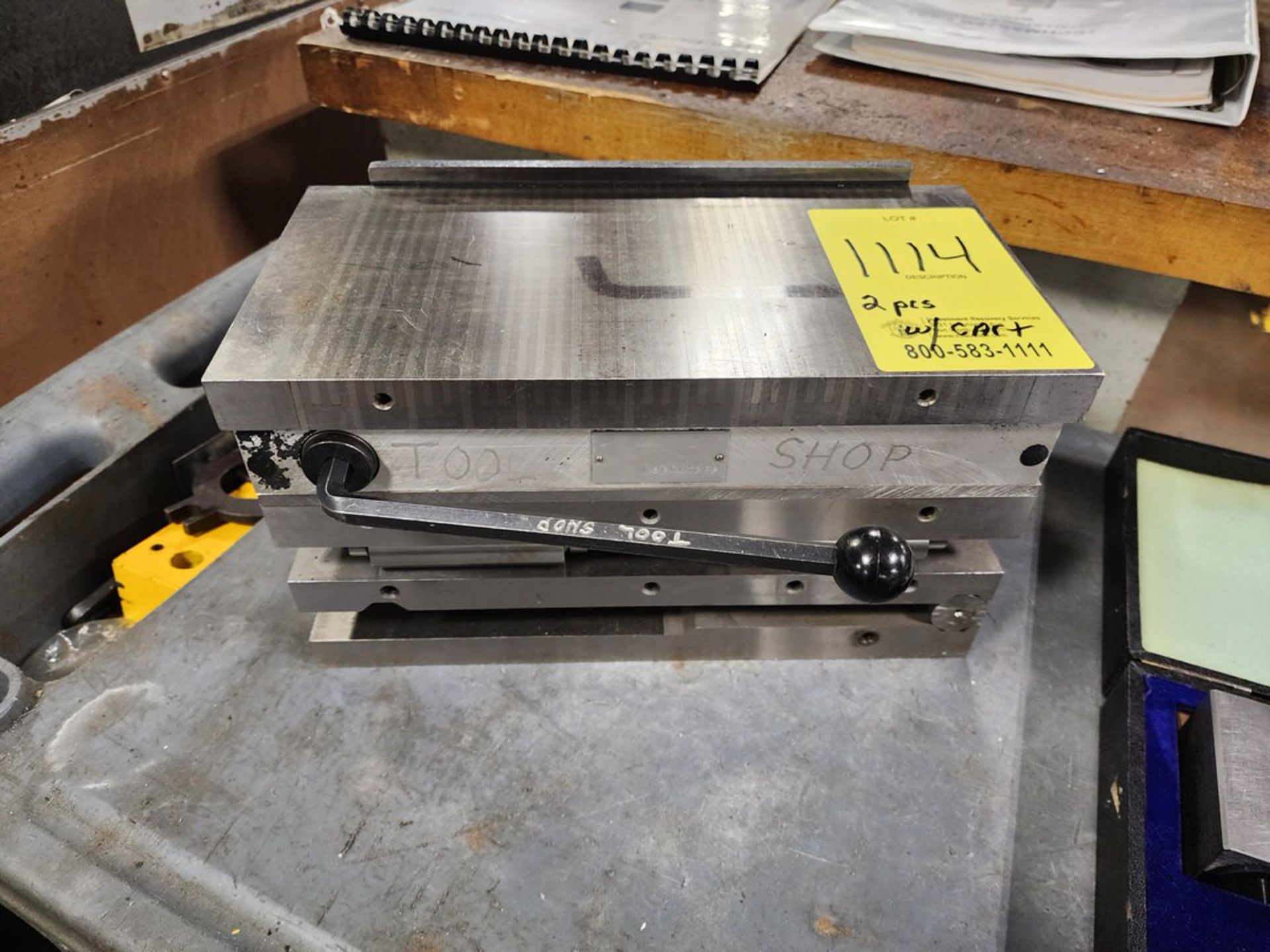 Magnetic Sine Plate W/ Hex & Square Collet Block Set