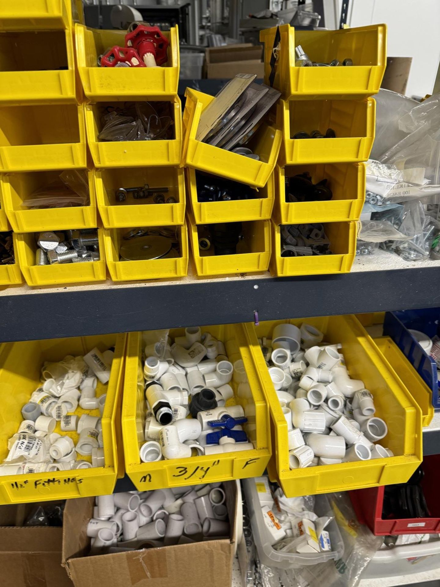 Lot Asst. PVC Fittings, Connectors, Screws, Hardware, Nuts, Bolts ...