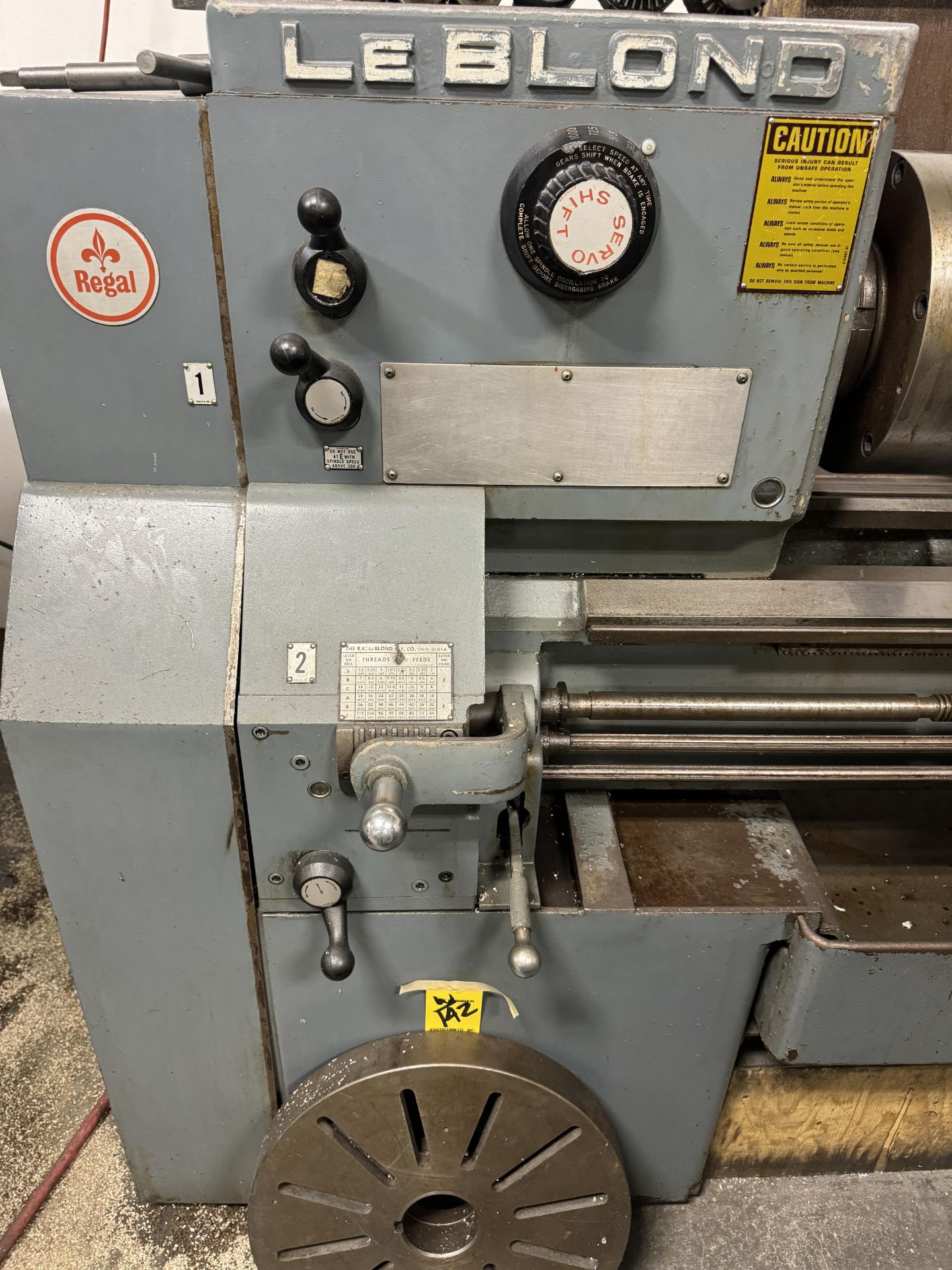 (1) Leblond 21“ x 48“ Toolroom Lathe s/n 8E2749, Servo Shift, 12” 3 Jaw ...
