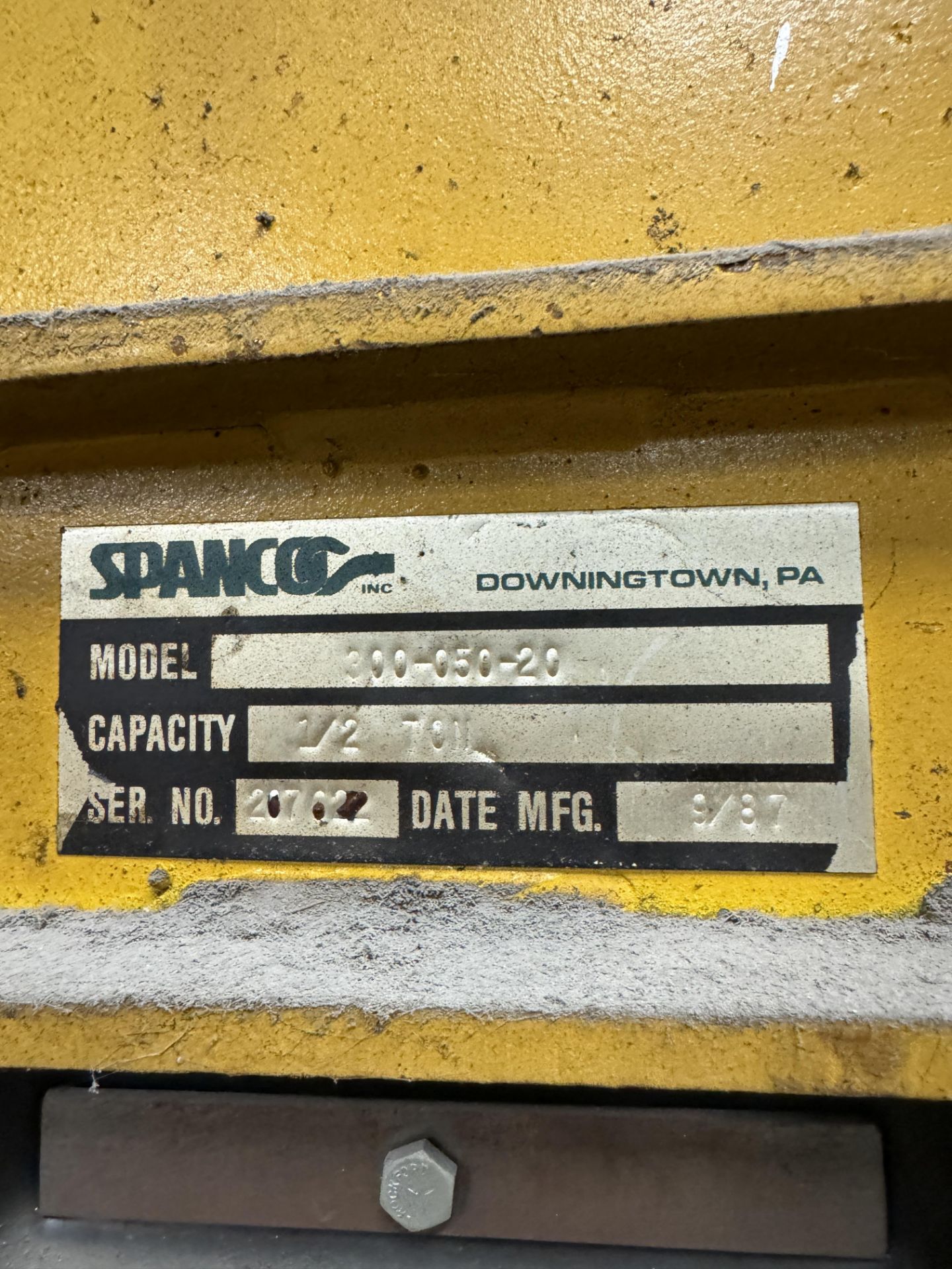Spanco 600-030-20 1/2 Ton Jib with Hoist