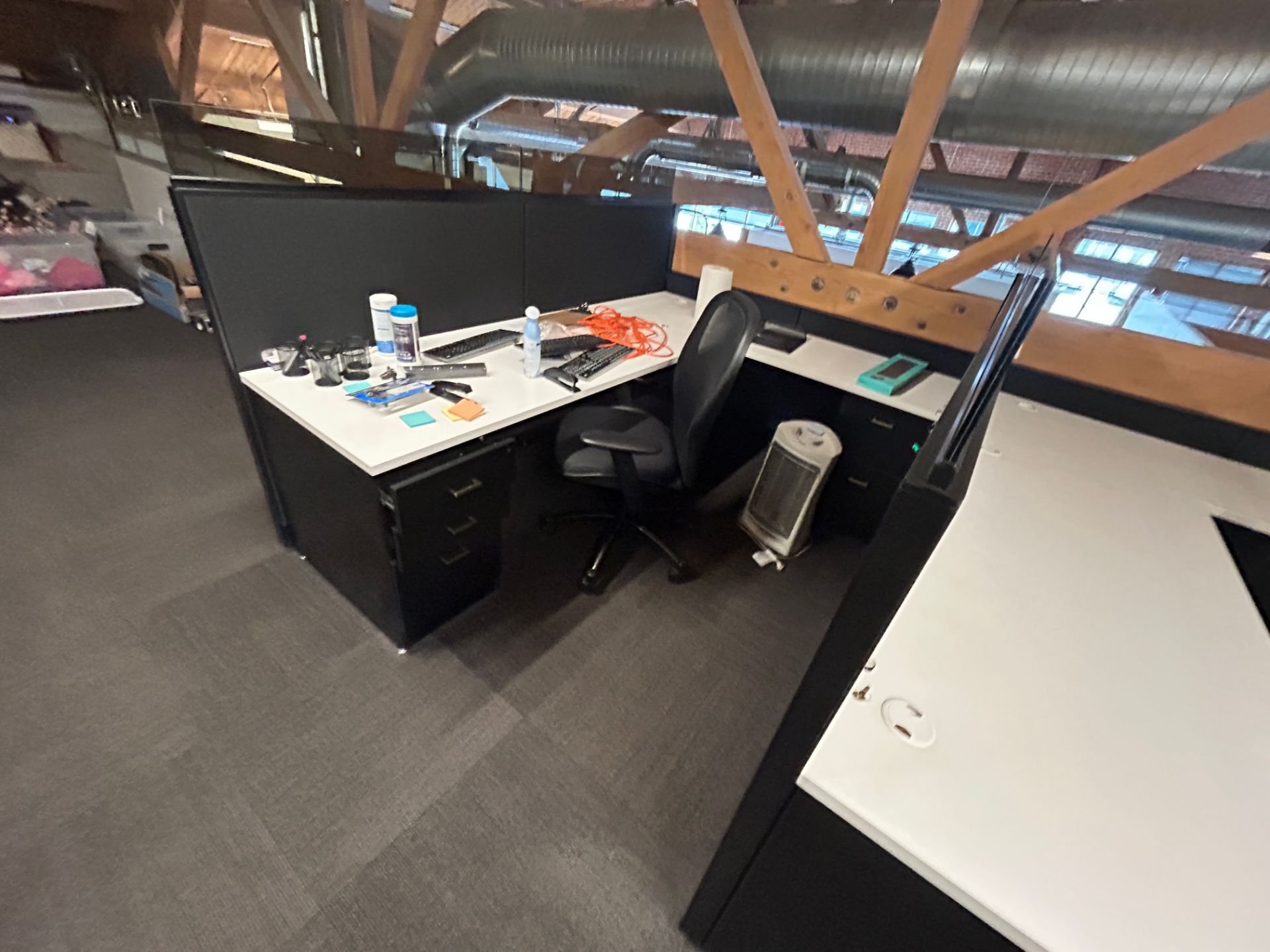Lot - Set of (10) L-Shaped Cubical Work Station Desks With (6) Drawers ...