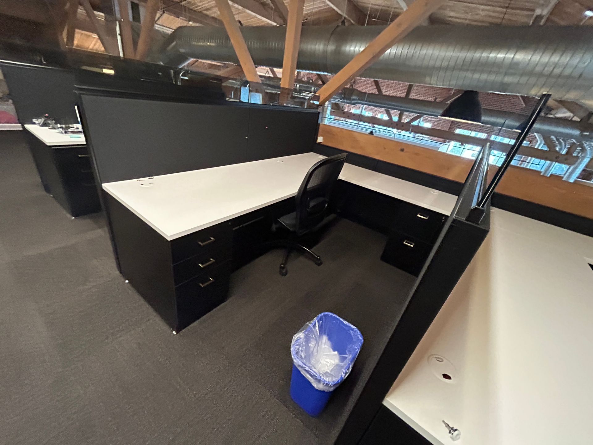 Lot - Set of (10) L-Shaped Cubical Work Station Desks With (6) Drawers ...