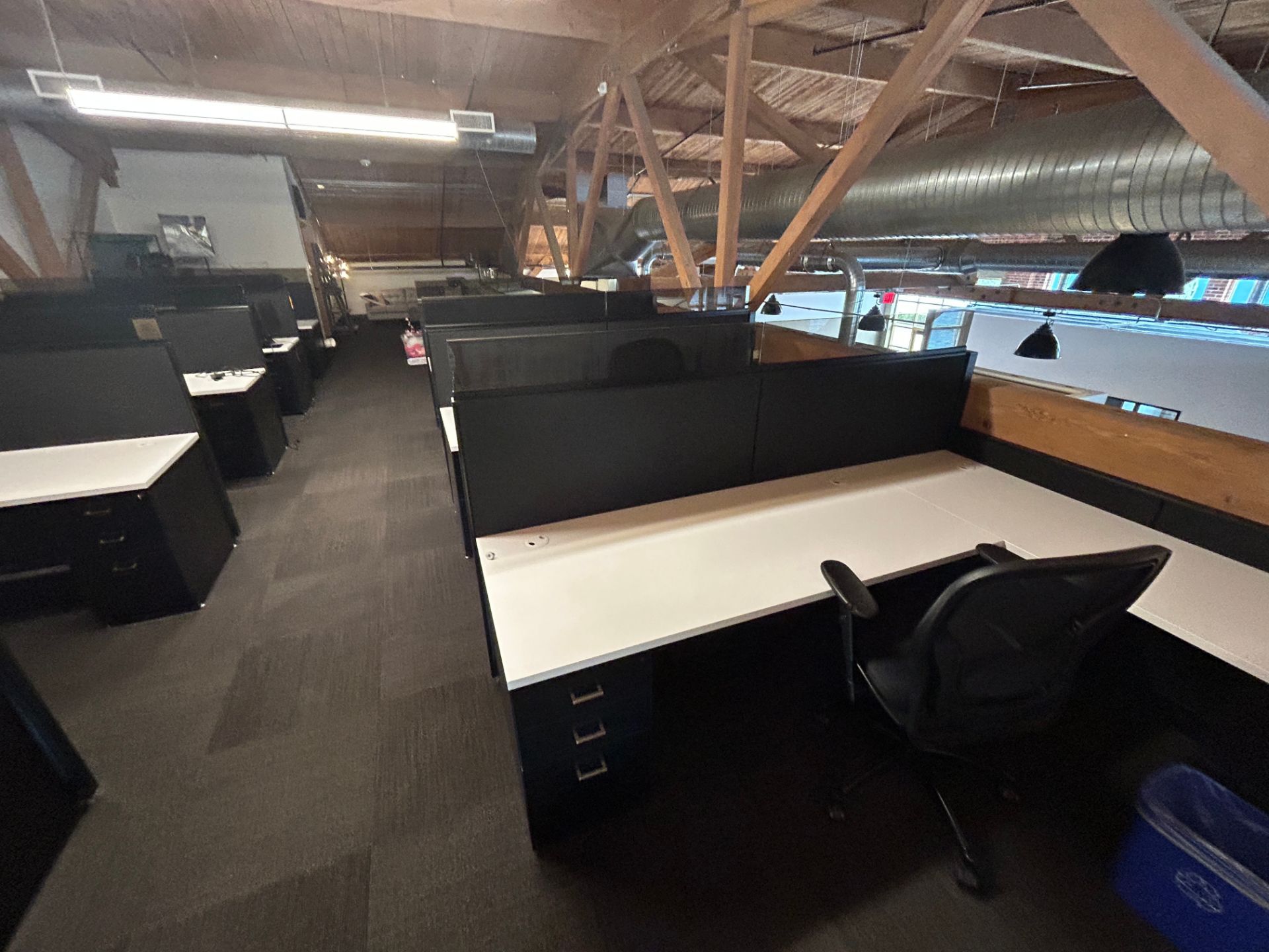 Lot - Set of (10) L-Shaped Cubical Work Station Desks With (6) Drawers ...