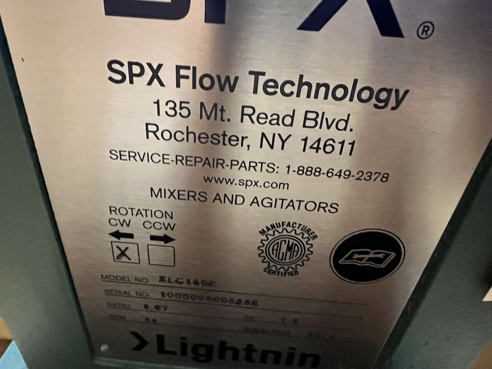 NEW SPX Lightnin Pedestal Mount Stationary Mixer Model # XLC150F, Ratio ...