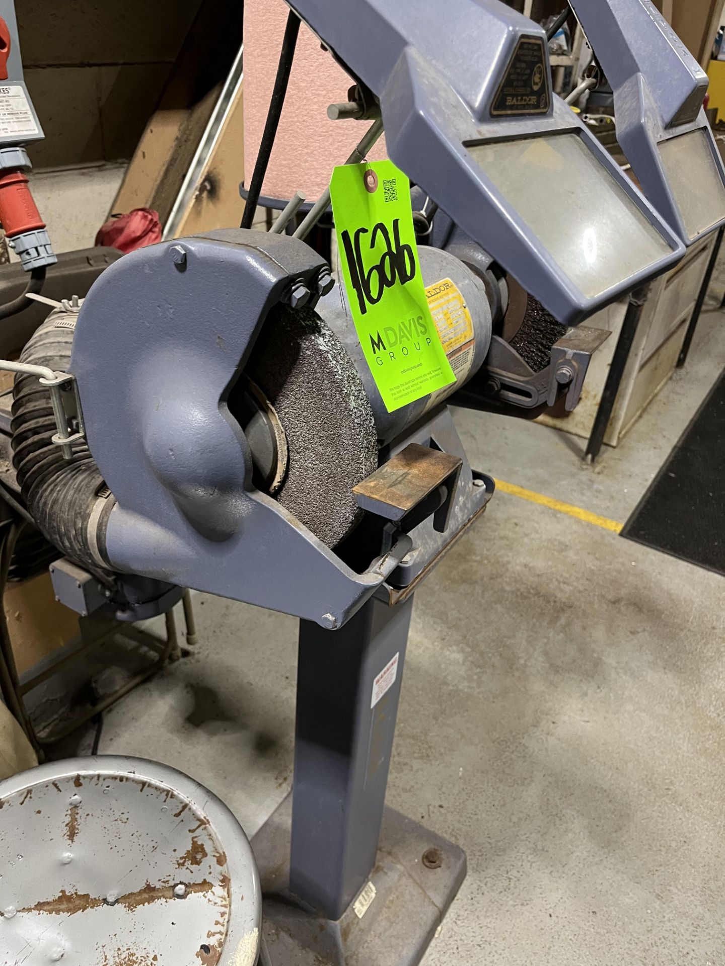 BALDOR GRINDER-BUFFERS CAT NO. 1021WD HP: 1 1/2 VOLTS 208-230/460 PHASE ...