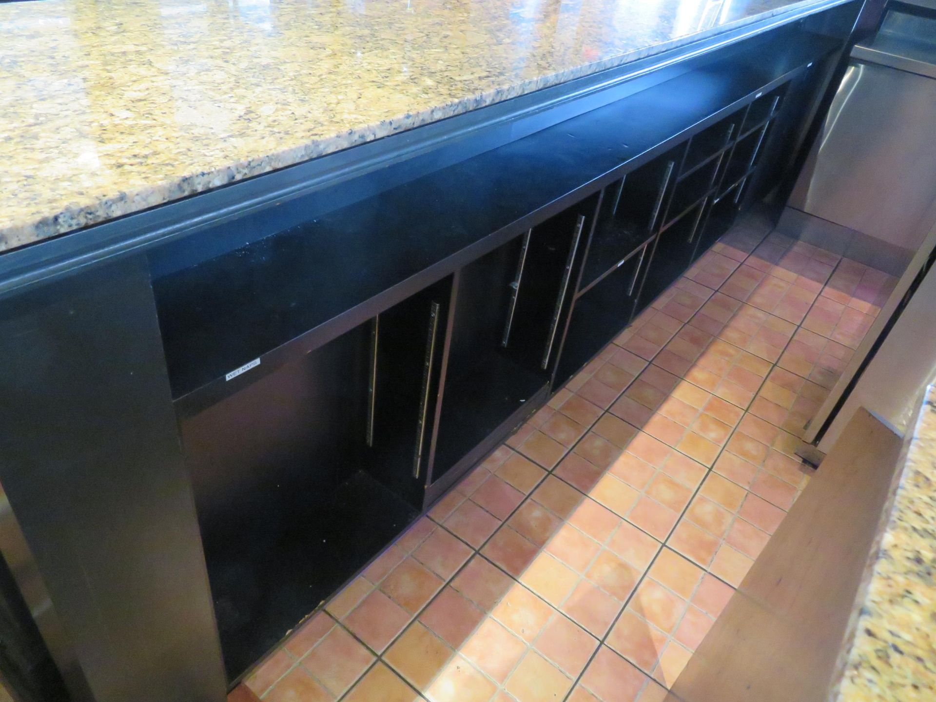 Complete bar counter with granite top approx. 52ft long x 25" deep (can ...