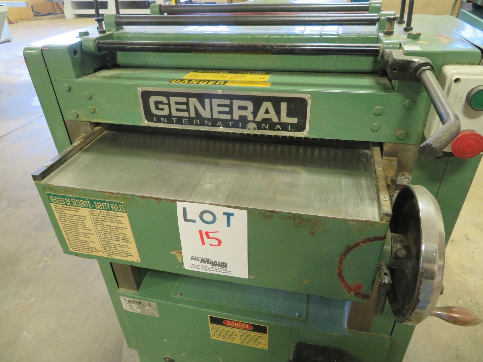 GENERAL 20" planer, Mod# 30-325M3, 575 Volts, 3 PH, 60 HZ