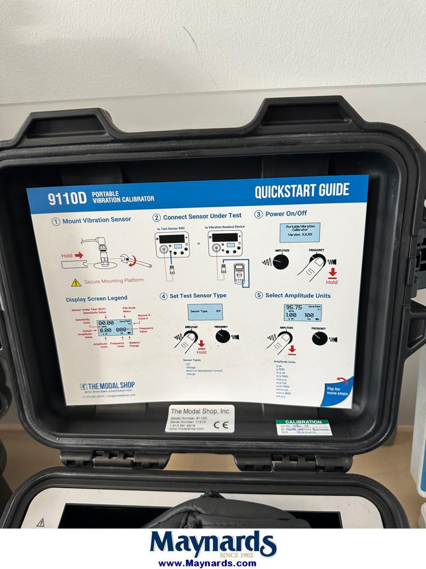 Modal Shop 910D Portable vibration calibrator S/N 11313 [Loc: BLDG 3 ]