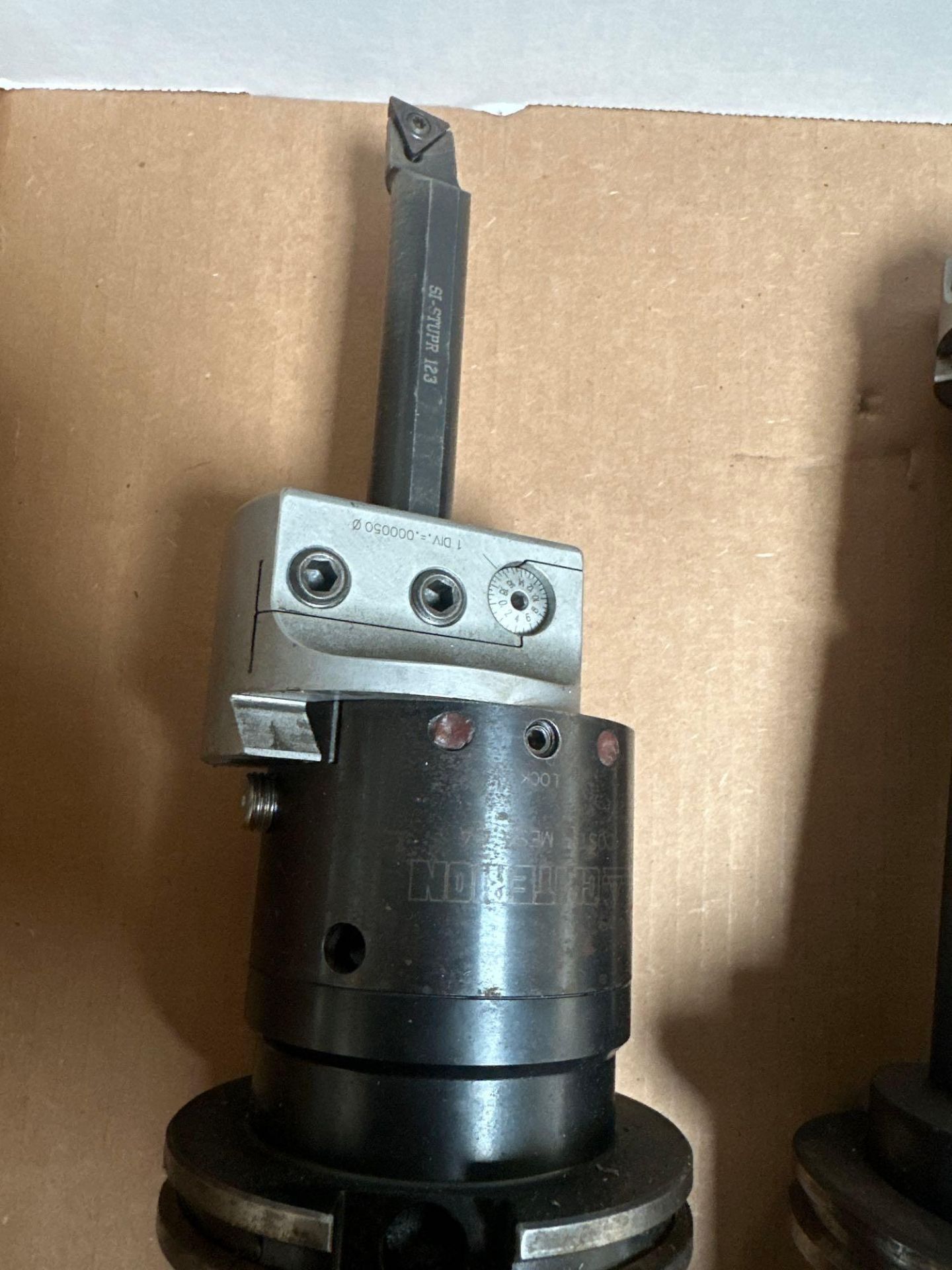 (3) Cat-50 Tool Holders with Boring Head Attachments
