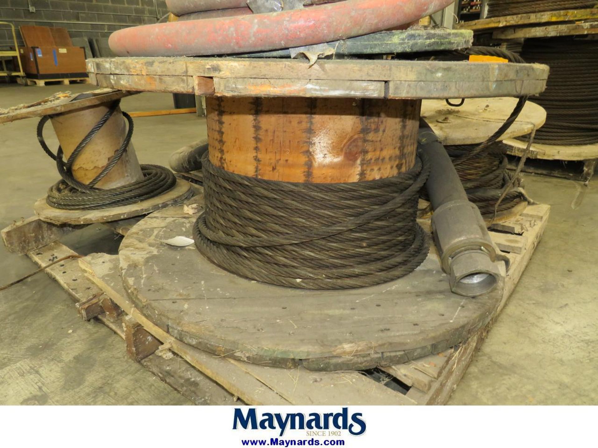 Lot of (5) Spools Braided Wire and Hose on One Pallet Braided Wire Dia ...