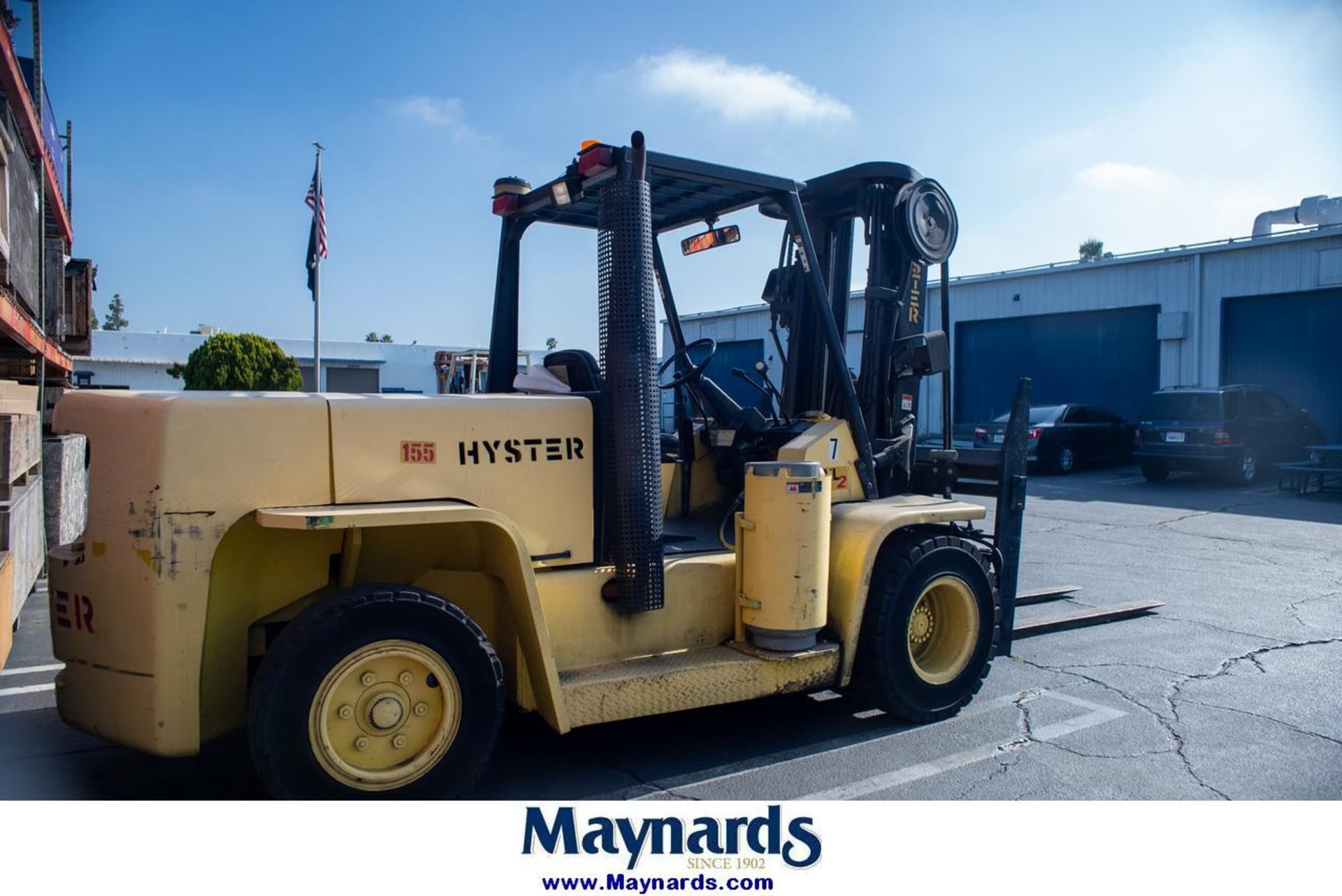 Hyster H155XL 14,700 Lb. Cap. Propane Forklift ; 3-Stage Mast, Side ...