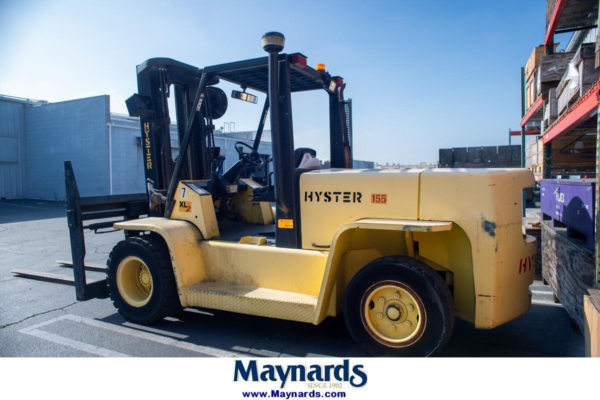 Hyster H155XL 14,700 Lb. Cap. Propane Forklift ; 3-Stage Mast, Side ...