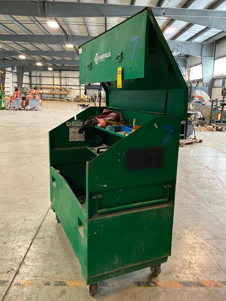 Greenlee Slant Top Box w/ Contents, 60" L x 30" W x 36/48" H, 49.0 Cu. Ft.