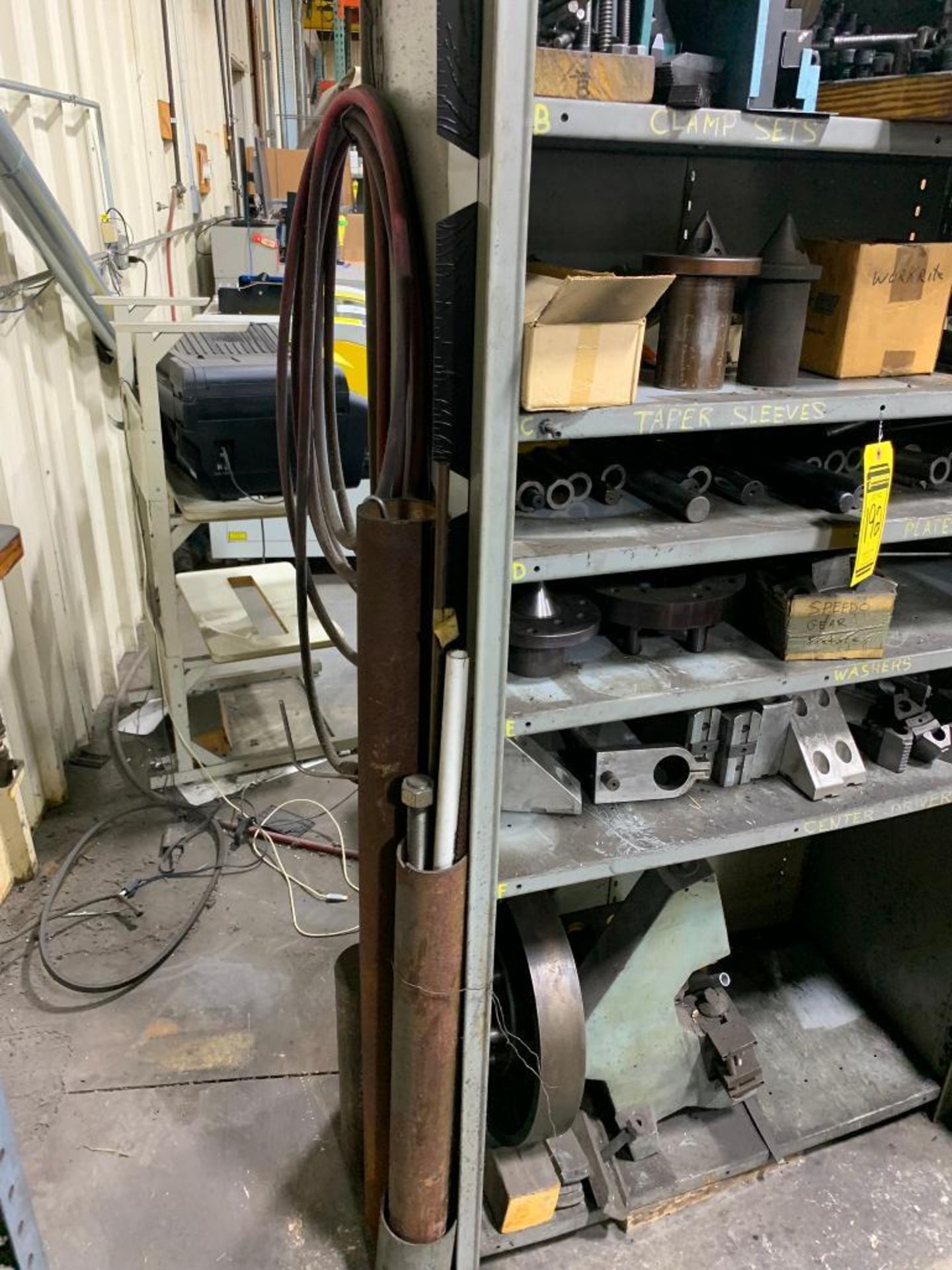 (2x) Shelf Units w/ Spacer Plate, Lathe Attachment, Hold-Downs, Chuck ...
