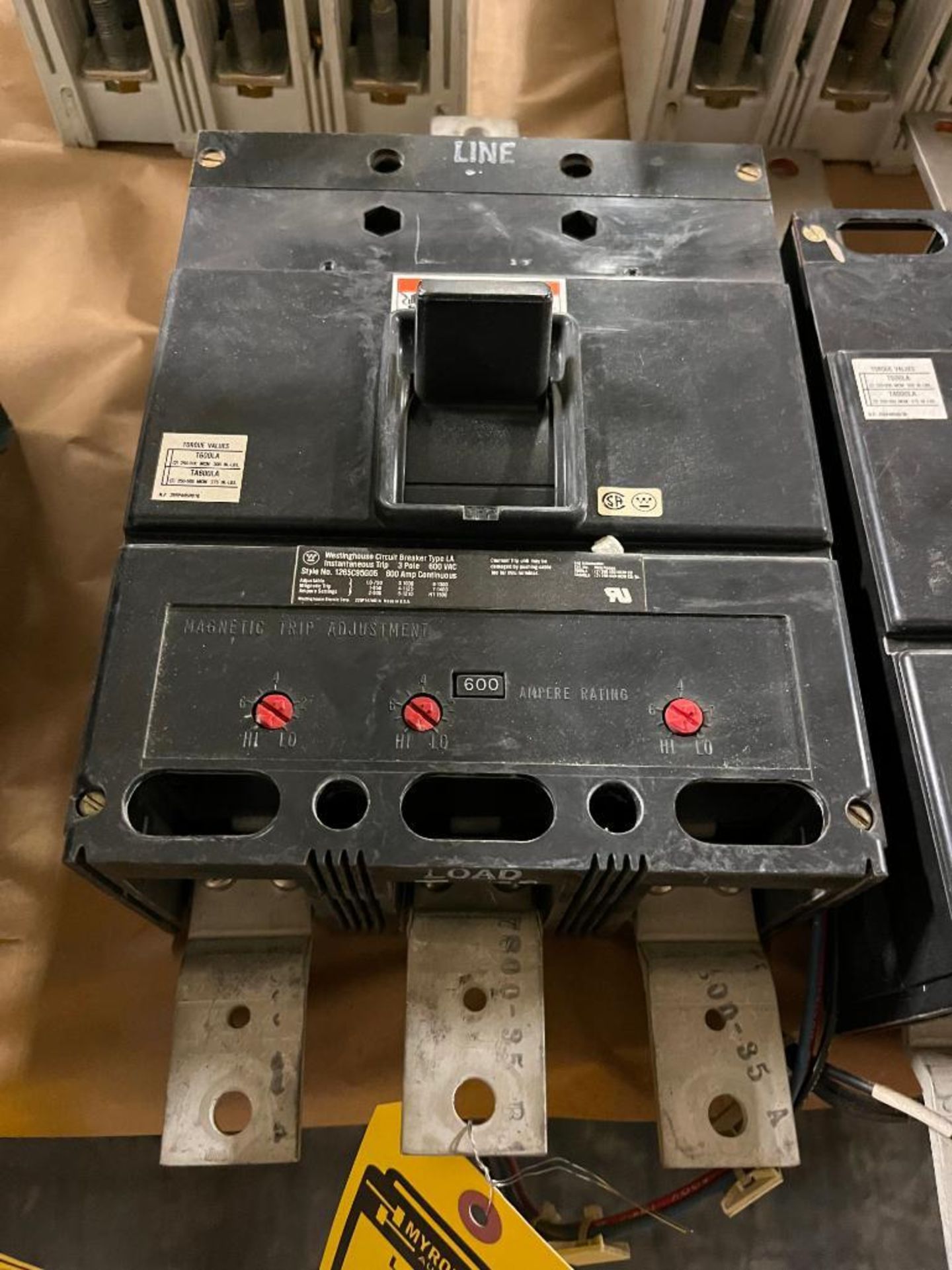 { Choice of lots: 603, 604, 605, 606 } Westinghouse Circuit Breaker ...