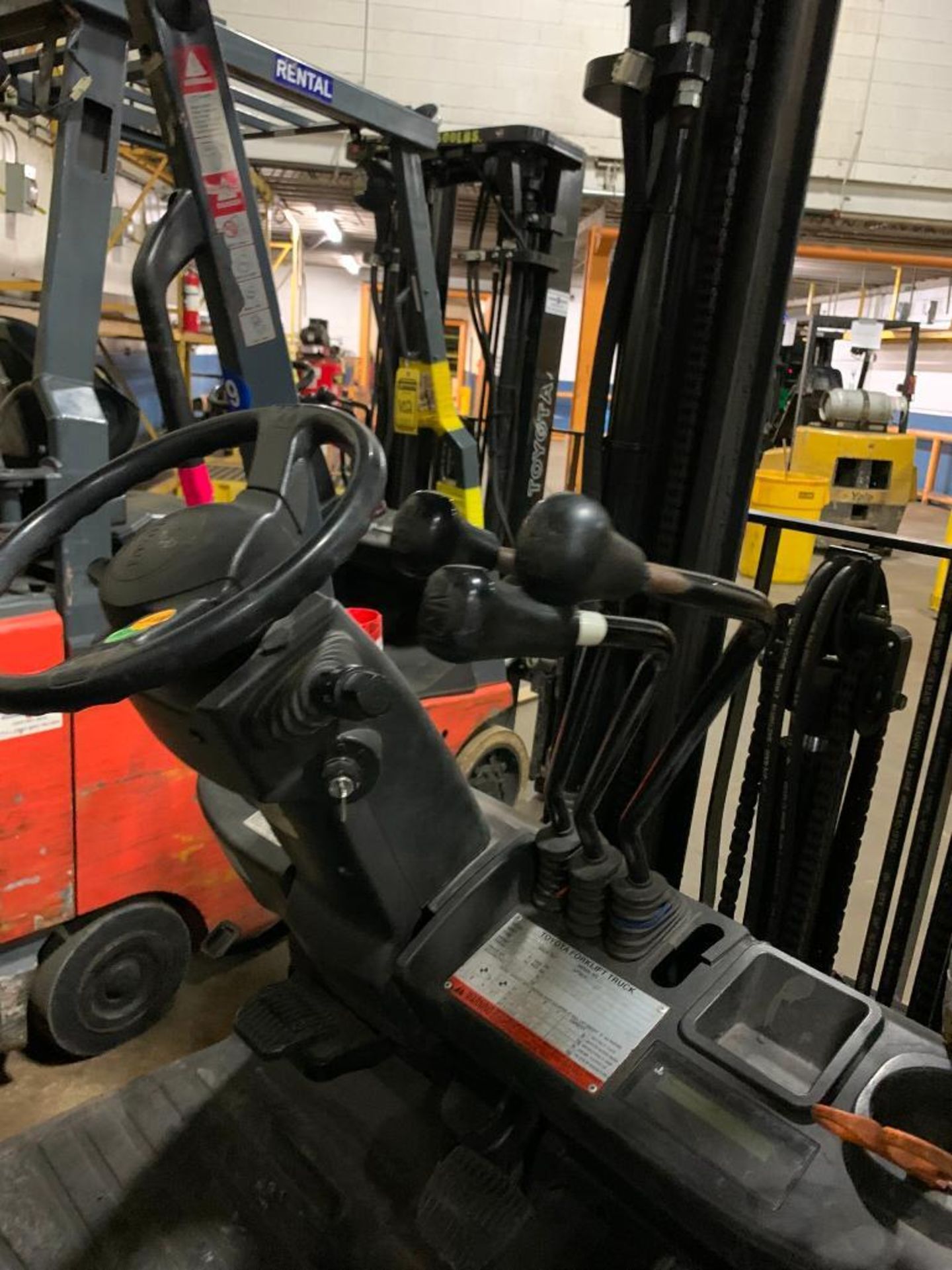 Toyota 3,000 LB. Capacity Forklift, Model 8FGCU15, LPG, 3-Stage Mast ...