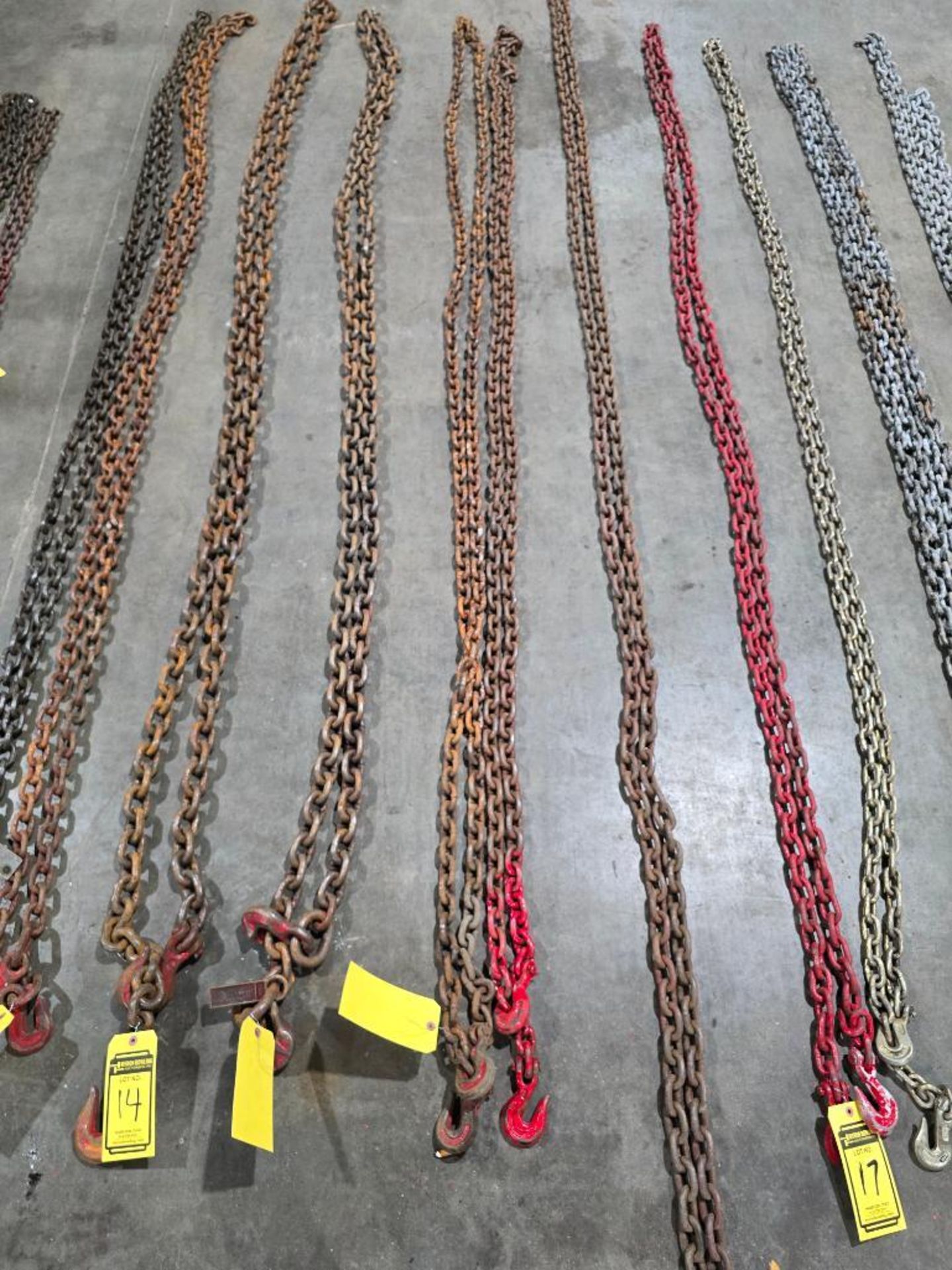 { Group of lots: 14, 15, 16 (P) } (2) 20' 3/8" Double Hook Chains