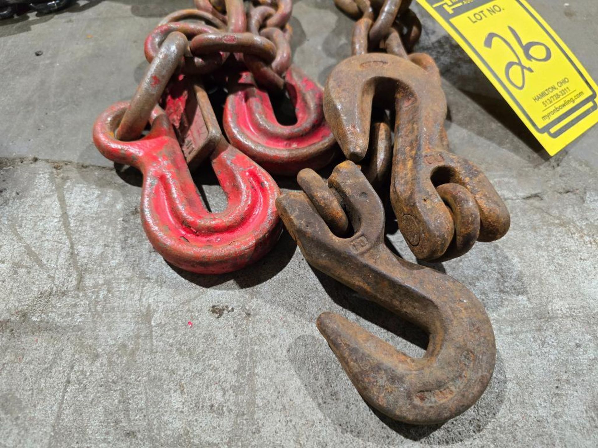 { Group of lots: 25, 26 (P) } (2) 10' 3/8" Double Hook Chains
