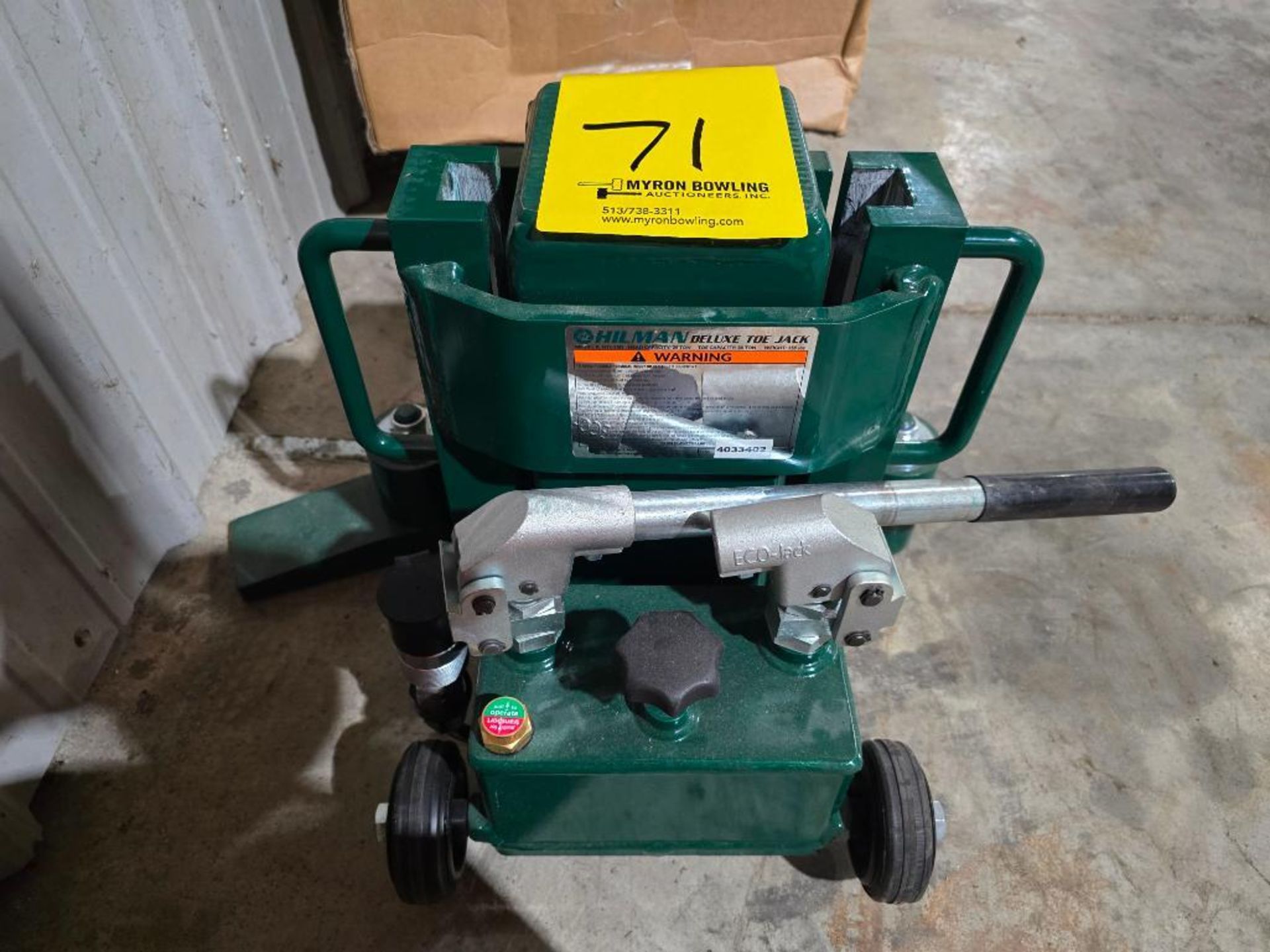 { Choice of lots: 70, 71 } Hilman 25-Ton Deluxe Hydraulic Toe Jack ...