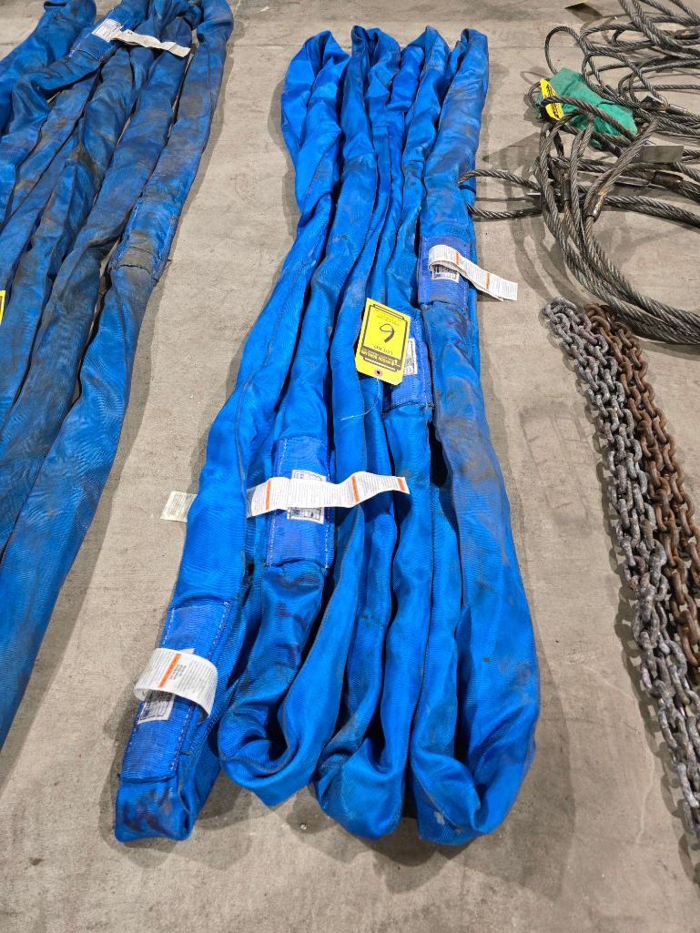 (4) 6' American Blue Polyester Round Slings, 21,200 LB. Vert./ 17,000 ...