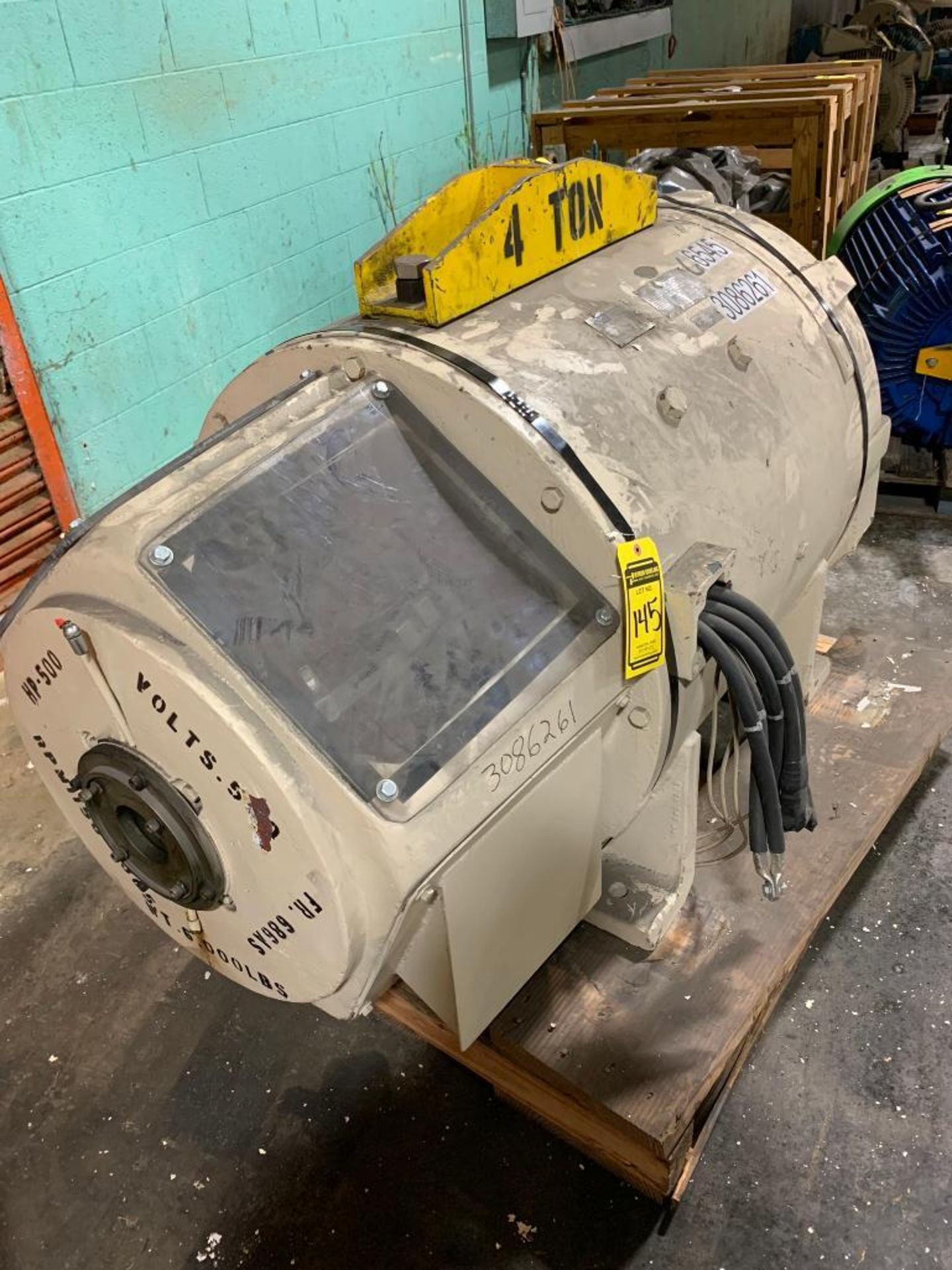 Westinghouse 500-HP Electric Motor, 1150/1365 RPM, 500 V, 3 Phase, FR ...