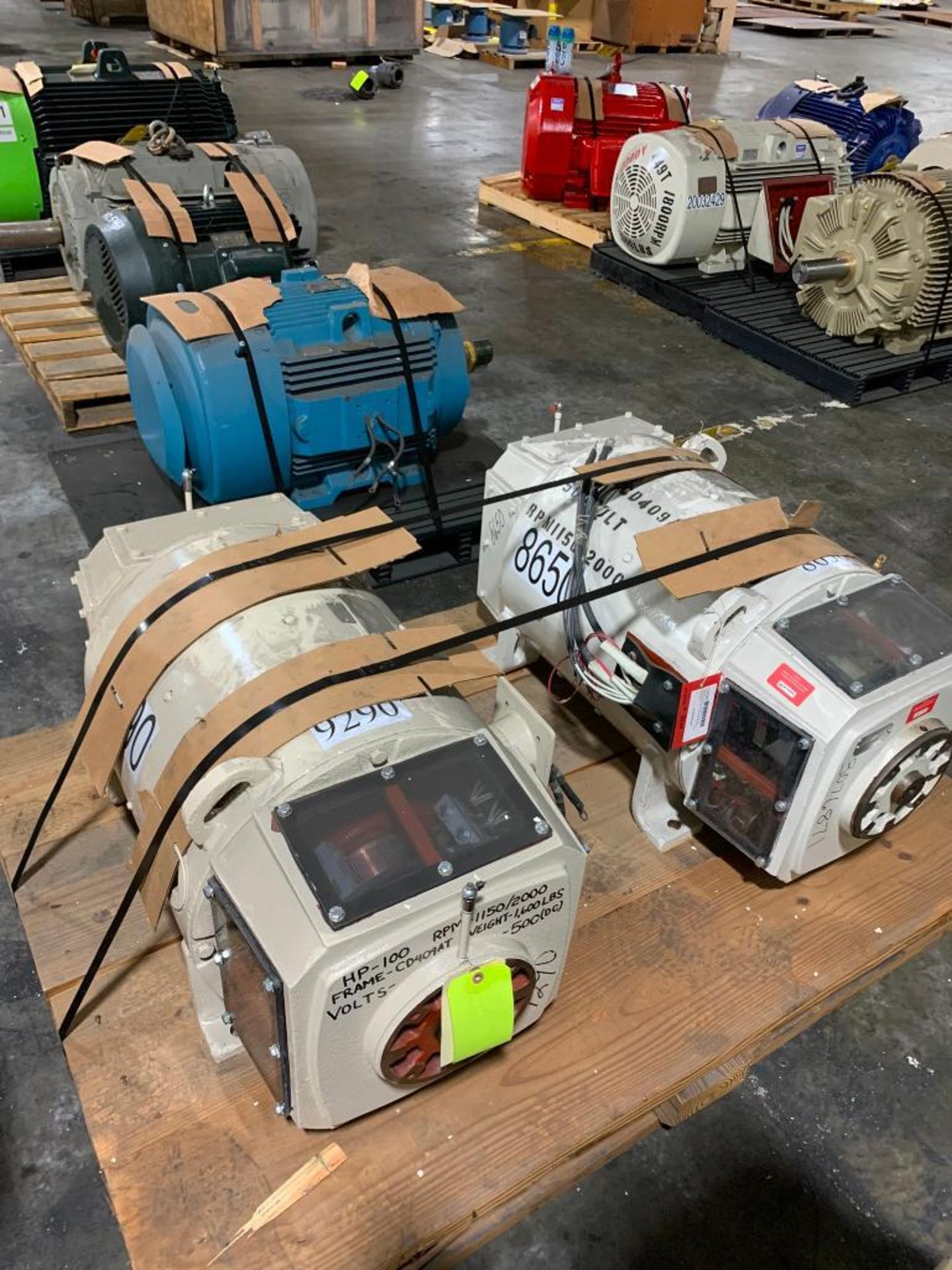 (2x) Electric Motors; (1) Allen Bradley 100-HP, 1150/2000 RPM, 500 V, 3 ...