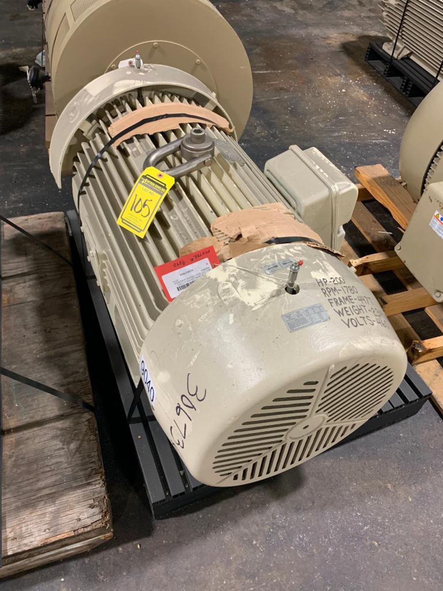 { Choice of lots: 105 } Toshiba 200-HP Electric Motor, 1780 RPM, 460 V ...