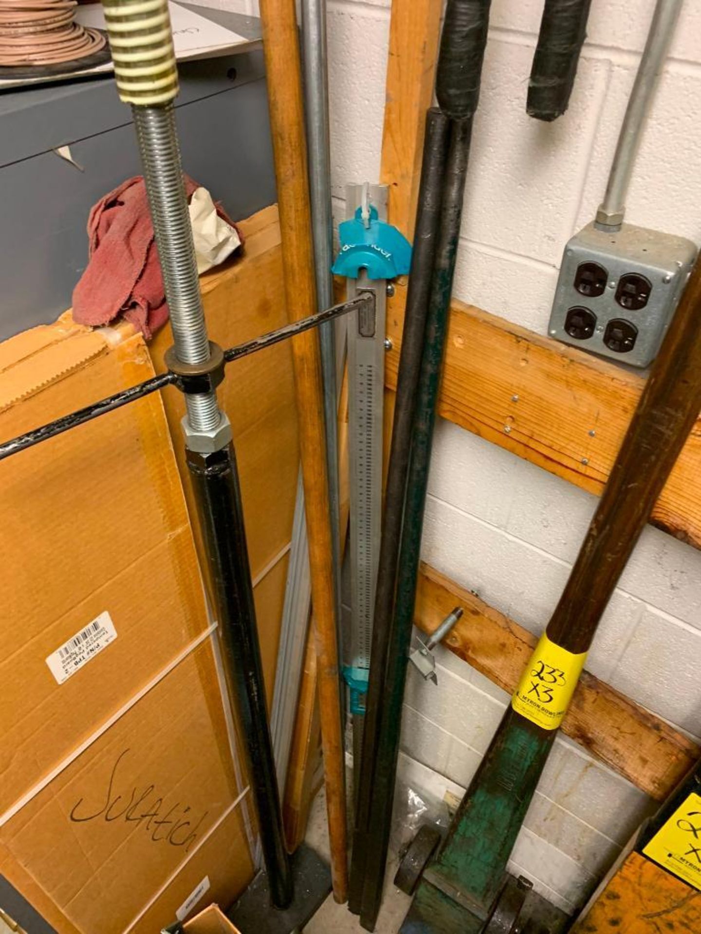 { Group of lots: 233, 234 } (3) Johnson Bars & Items Behind on Wall