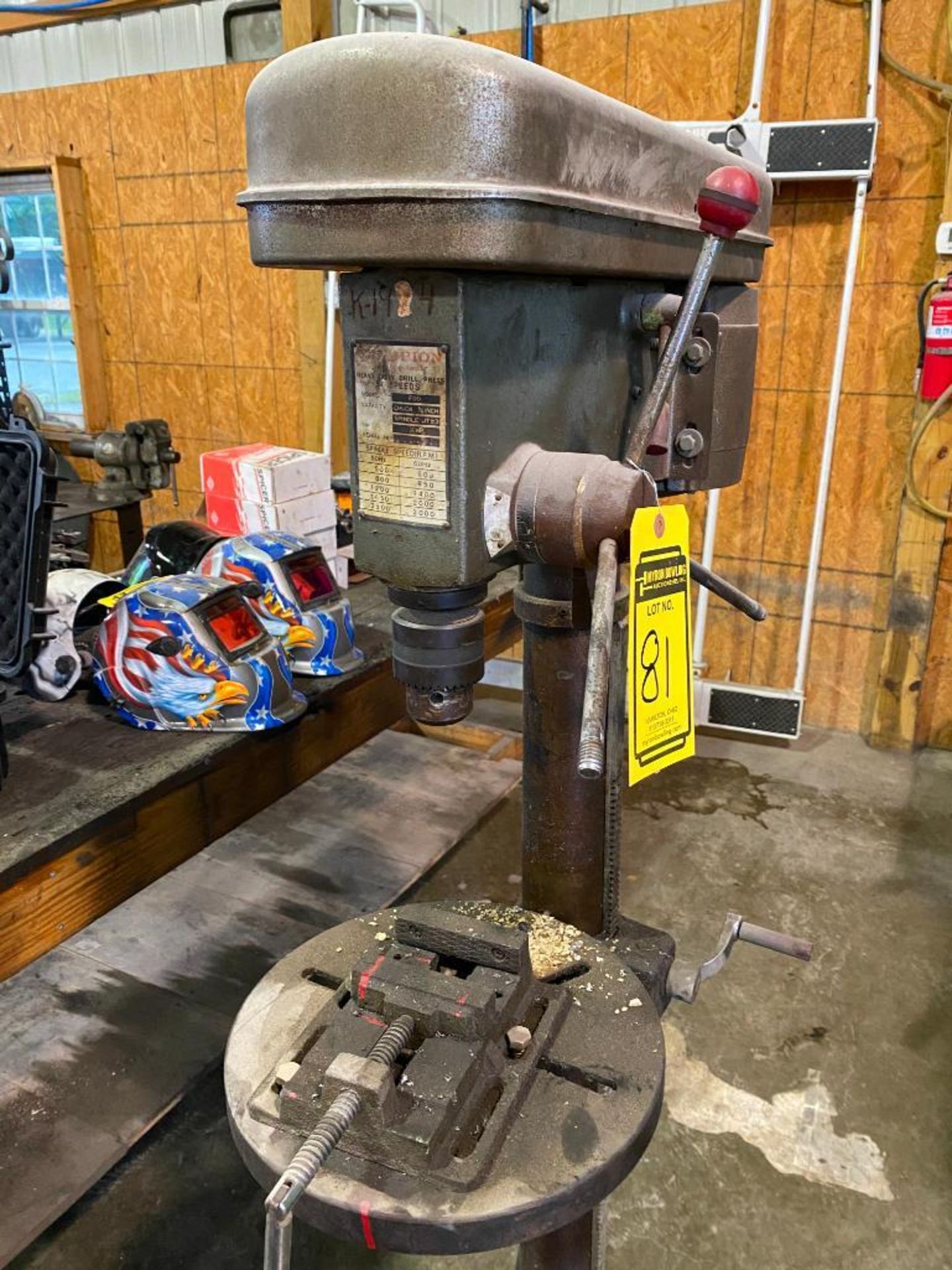 Champion HD Vertical Drill Press, 5-Speed, 500-3,000 Spindle RPM, 12 ...
