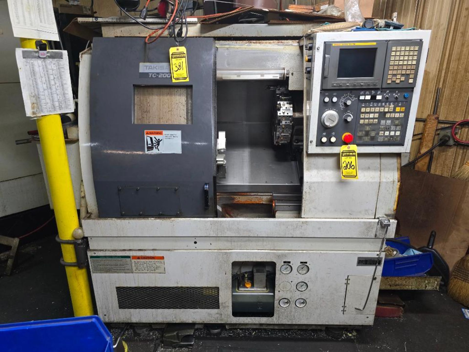 Takasawa TC-200 L3 Horizontal CNC Lathe, Fanuc Series 21i-TB CNC DRO, 8 ...