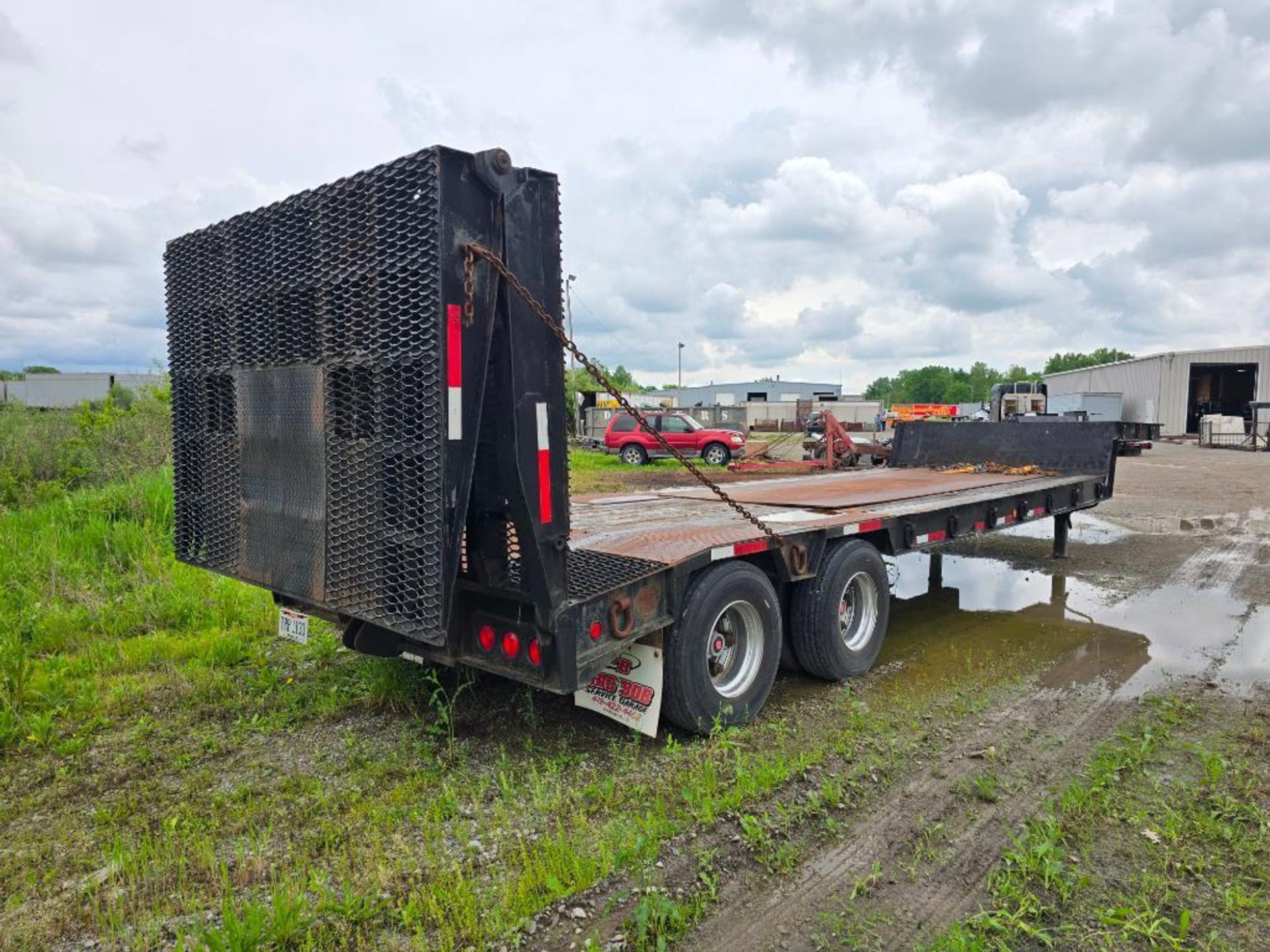 34' Drop Deck Ramp Trailer, Hydraulic Folding Ramp, Center Steel Plate ...