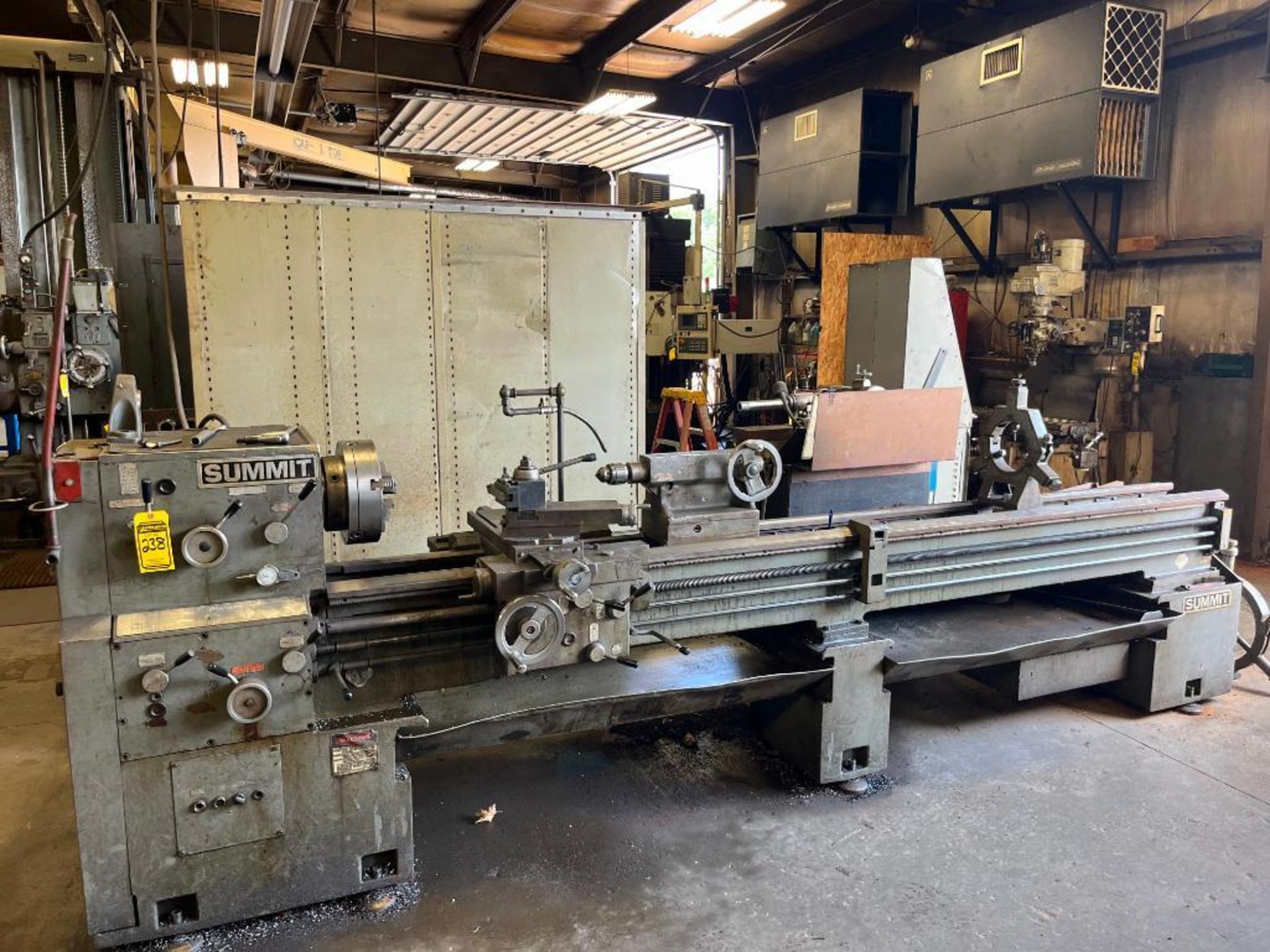 Summit Engine Lathe, 120" Bed, 20" Turning Radius, (2) Steady Rests ...