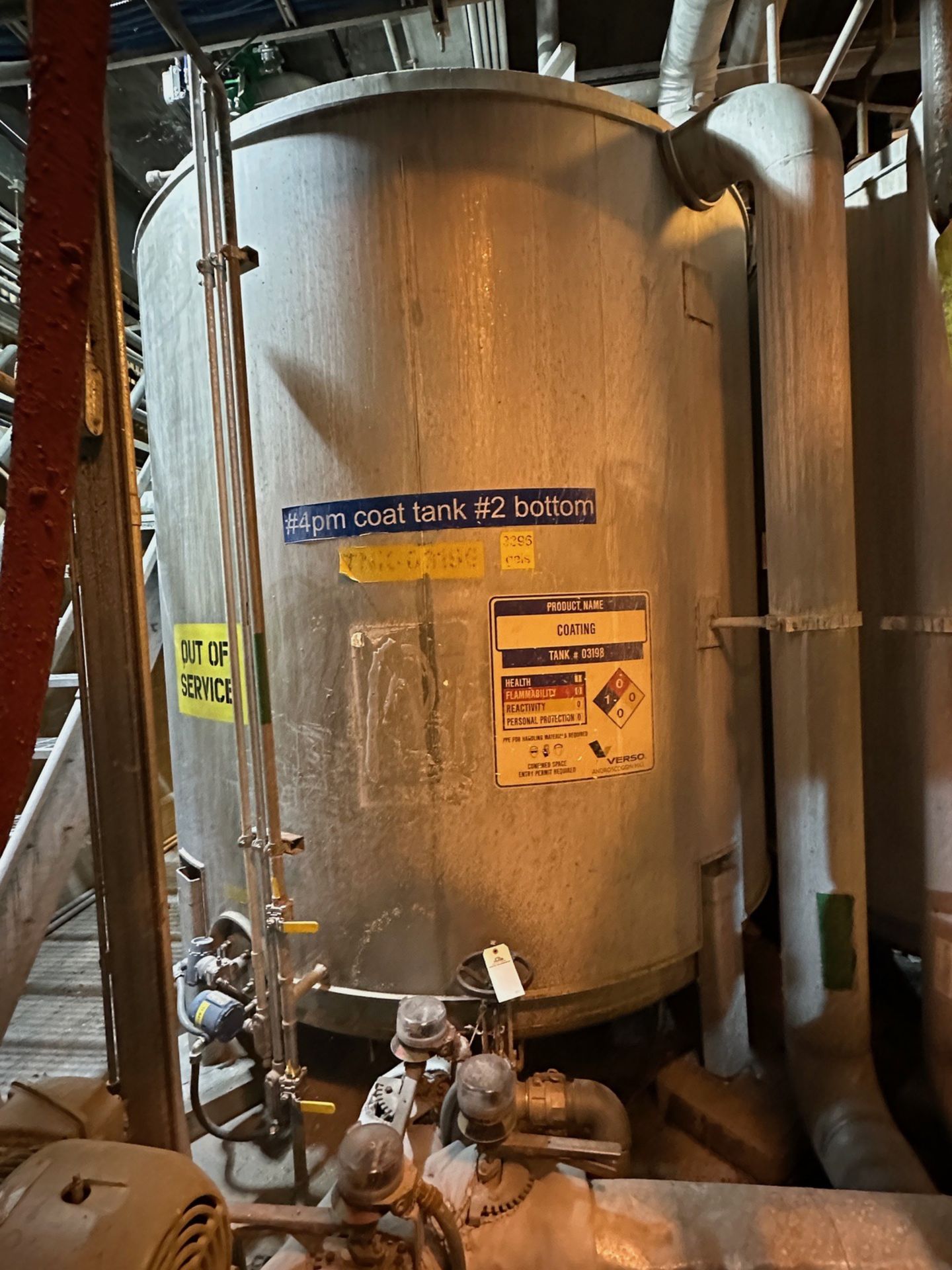 (Ref 5519) Single Walled Stainless Steel Tank with Slight Cone Bottom ...