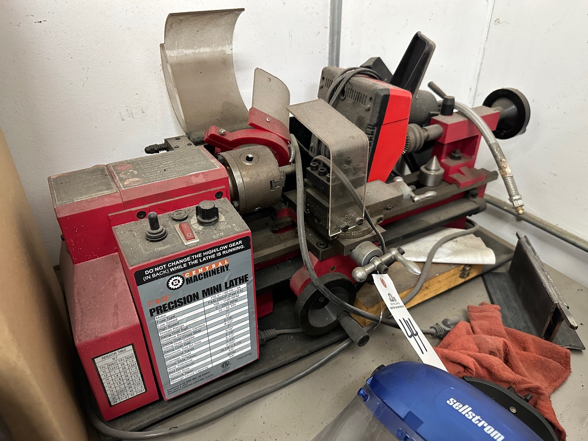 Central Machinery 7" x 12" Precision Mini-Lathe | Required Rigging and ...
