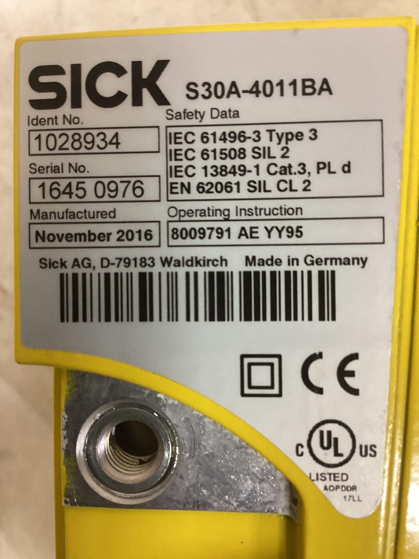 SICK 1028934 Safety Laser Scanner (Spirit Part Number: 6176544)