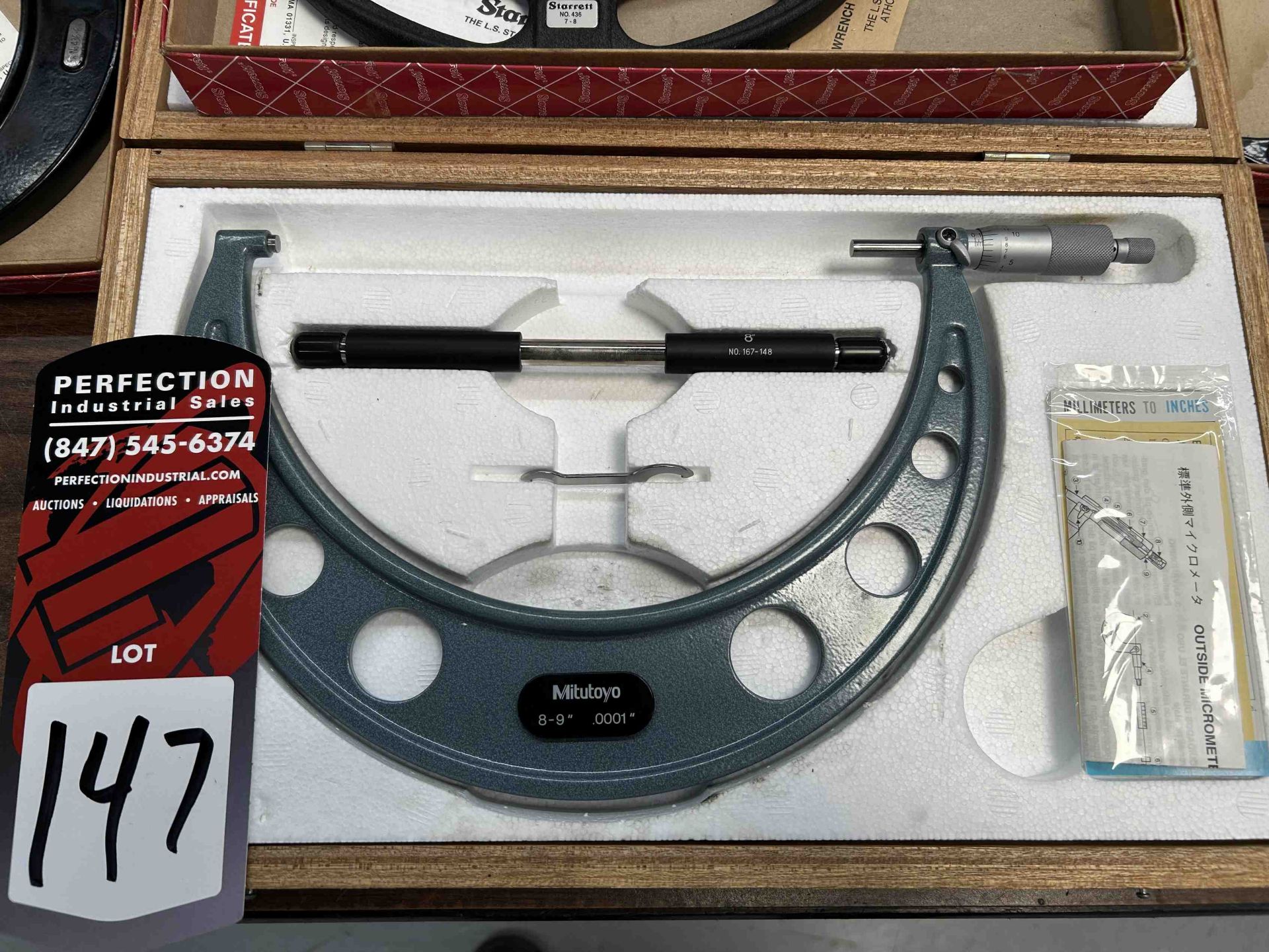 Lot of (5) MITUTOYO and STARRETT Micrometers