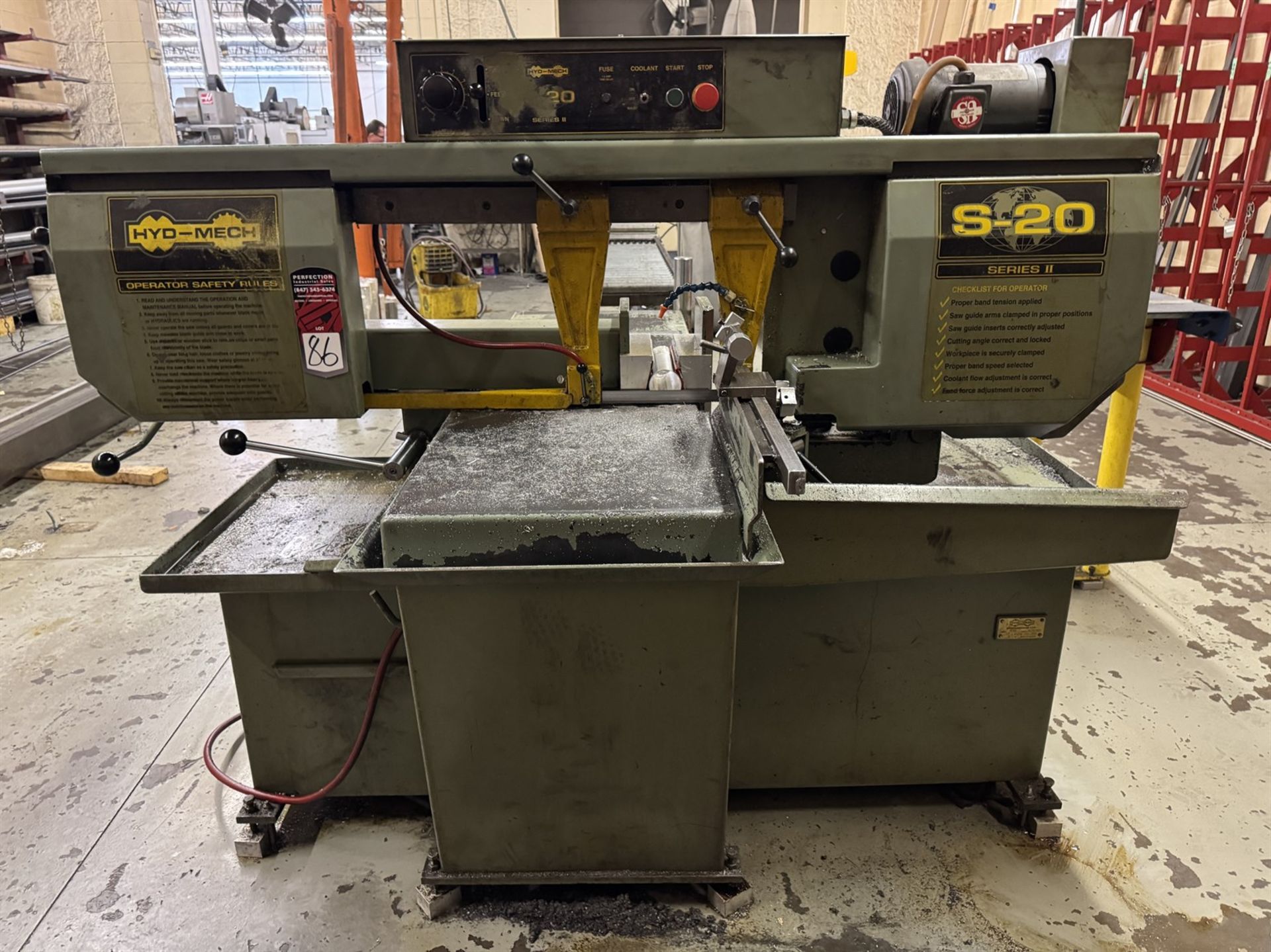 HYD-MECH S-20 Series II Horizontal Bandsaw, s/n 60397803, Infeed Conveyor