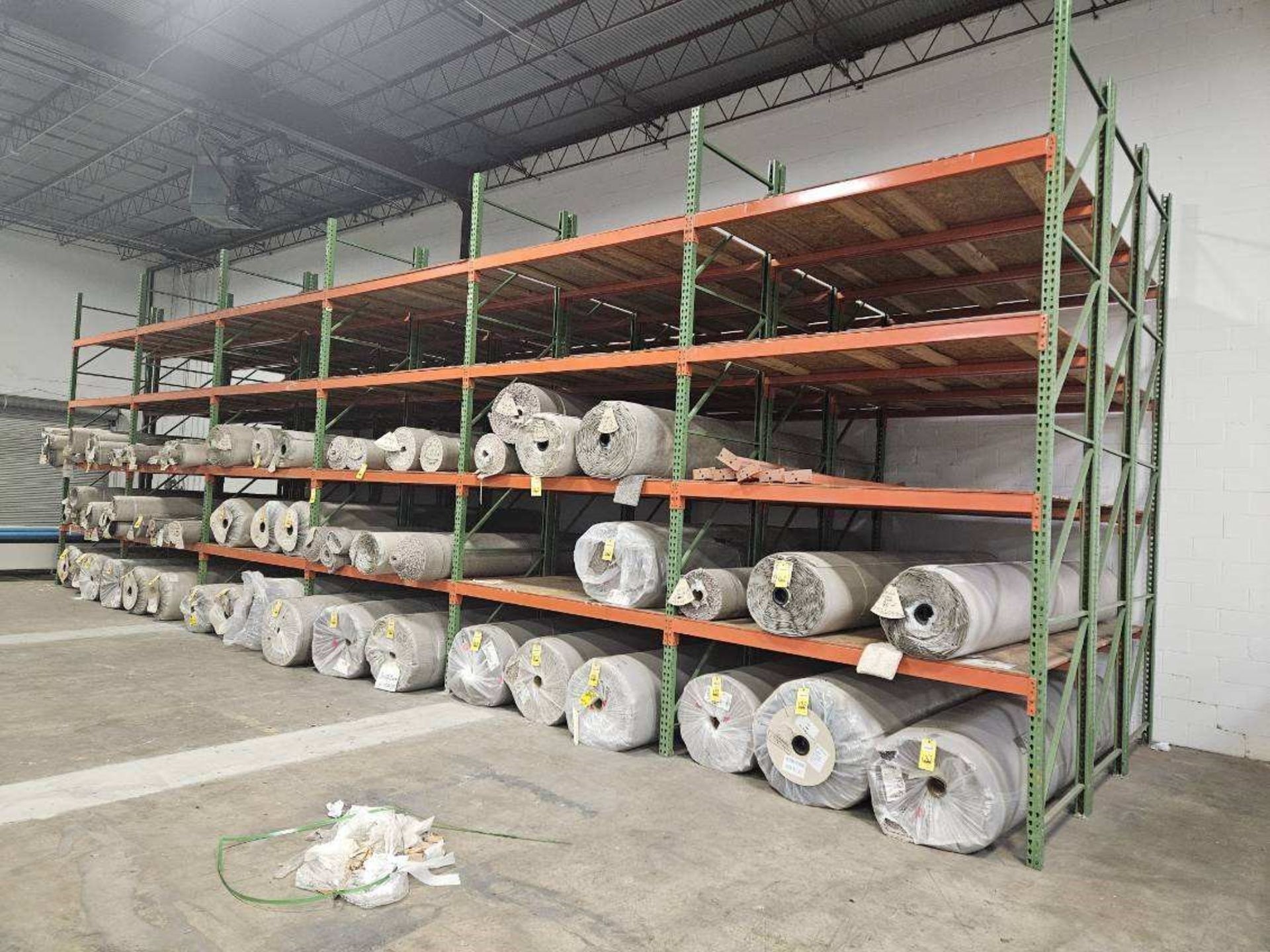 LOT OF PALLET RACK SECTIONS (18), 8' x 4' x 18', w/ wood inserts (Note: one week delay)