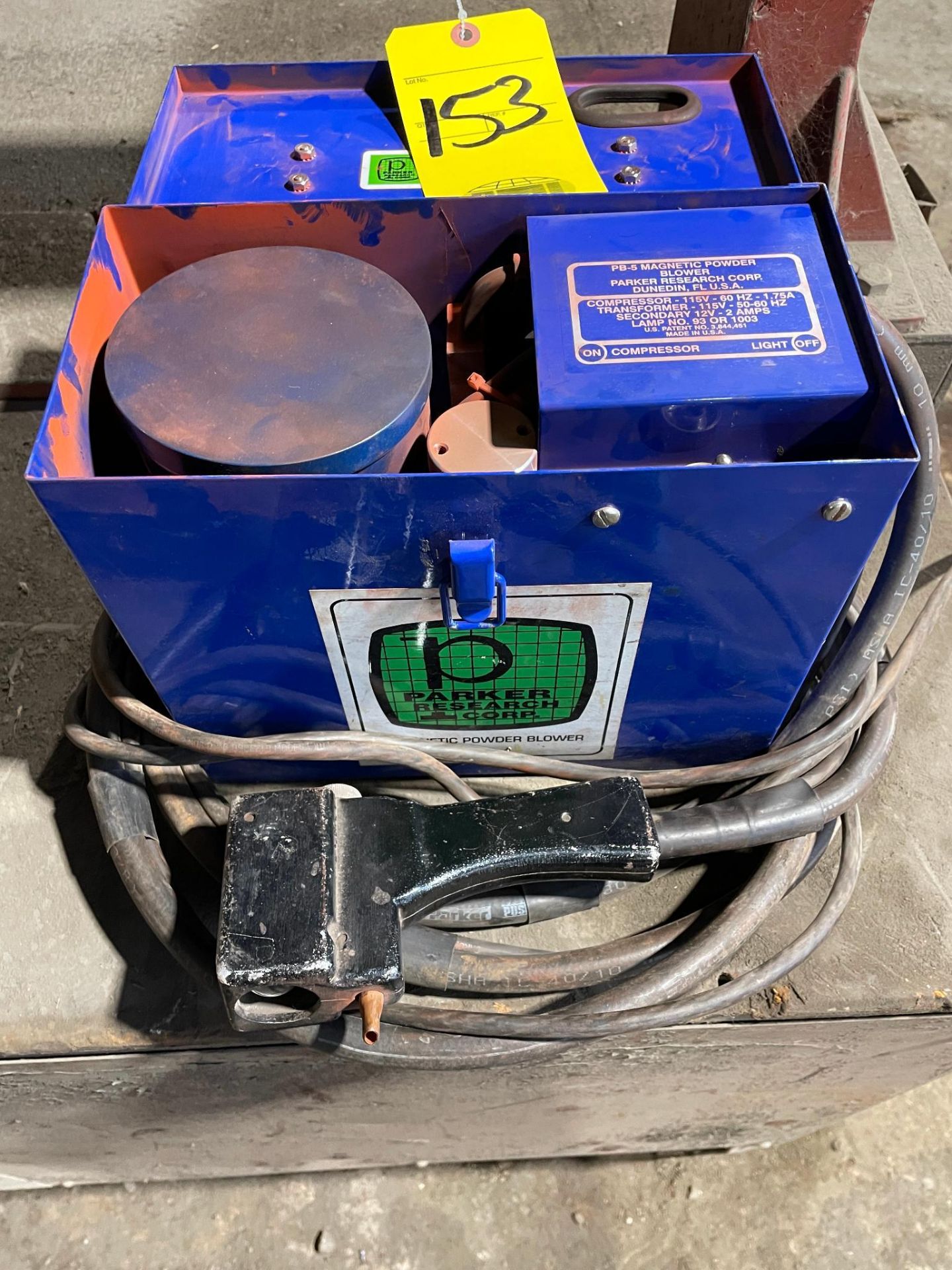 MAGNETIC POWDER BLOWER, PARKER RESEARCH CORP. MDL. PB-5, 115 v.
