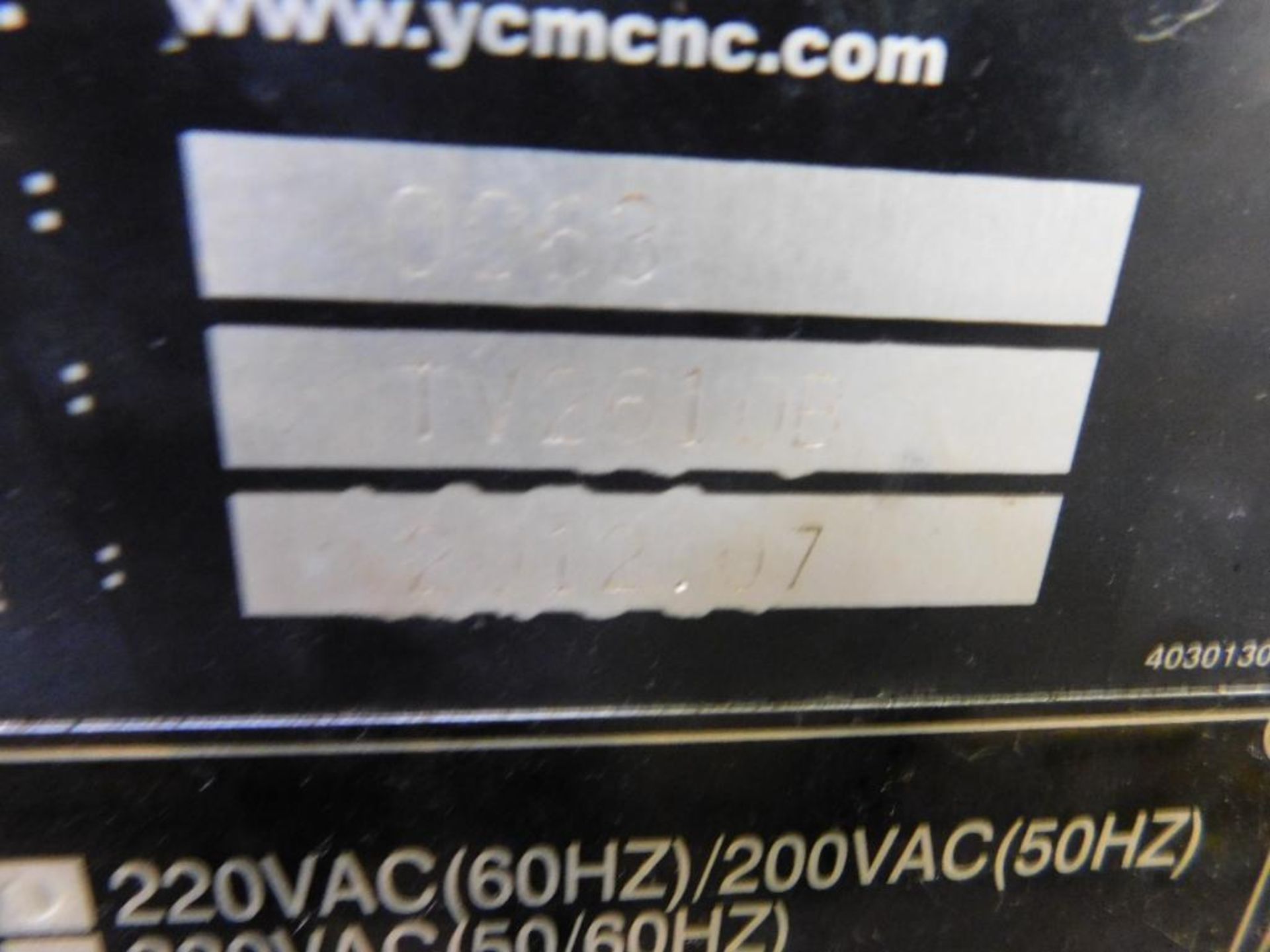 2012 YCM Model TV2610B CNC Vertical Machining Center, S/N: 0063 (Unit ...