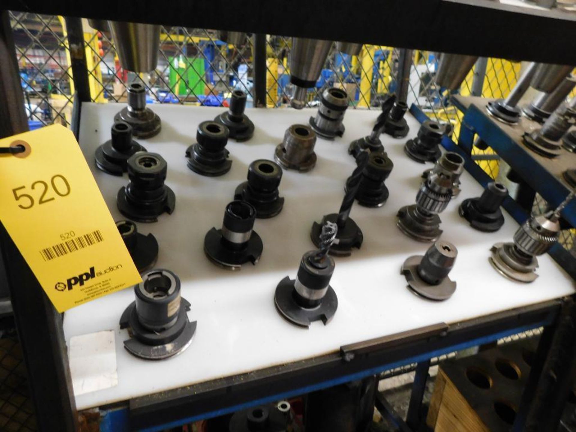LOT: Rack w/(57) Pieces of CAT 50 Tool Holders & Assorted Tooling
