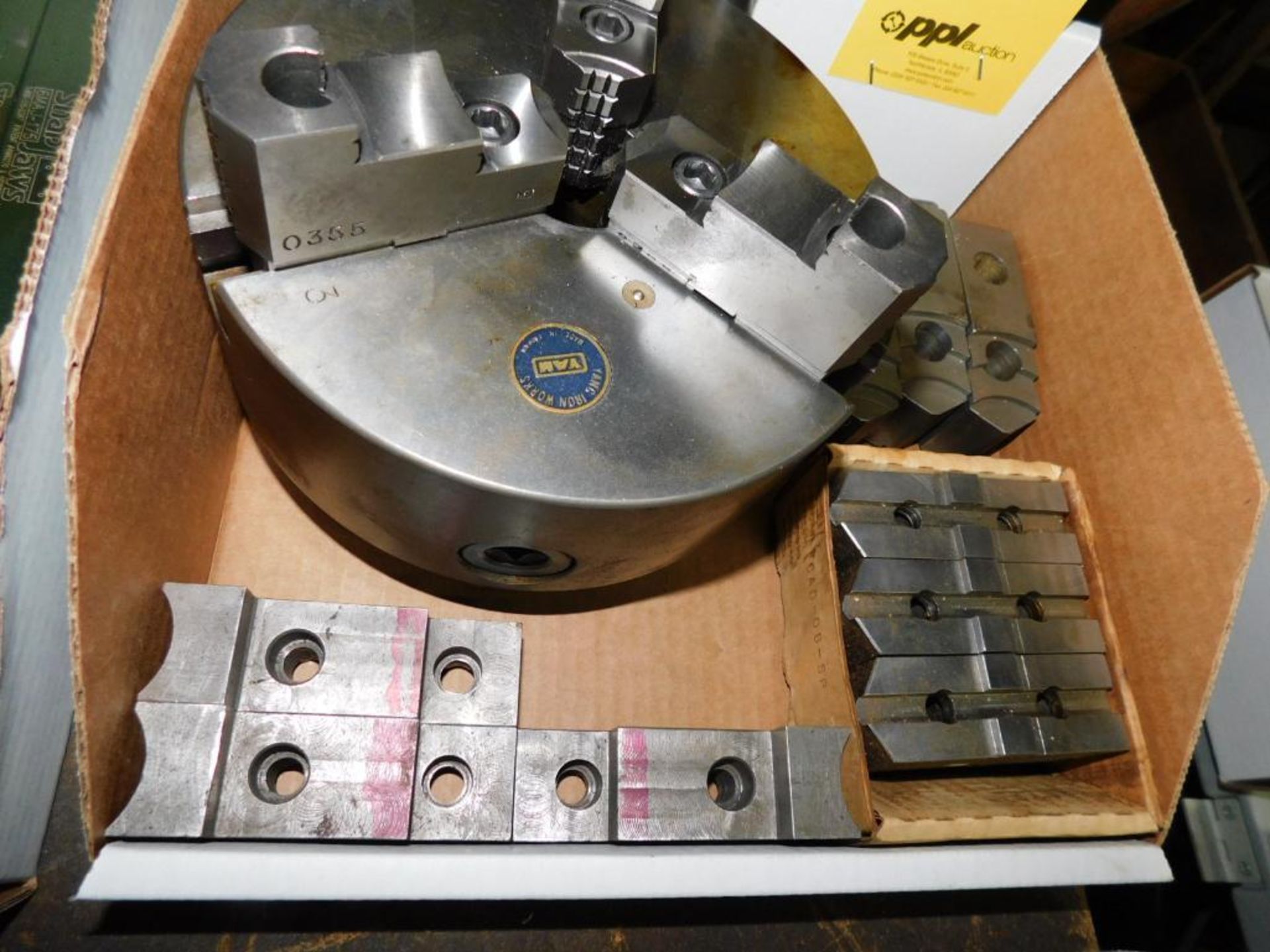 LOT: 8" Yam 3-Jaw Chuck w/Assorted Jaws