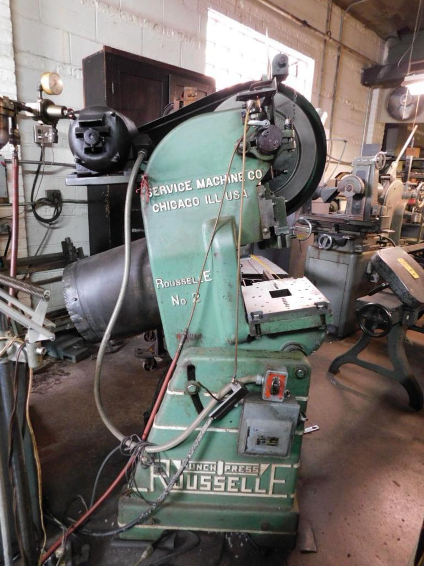 Rousselle No. 2 15-Ton OBI Air Clutch Punch Press. 2" Stroke, 6.75 ...