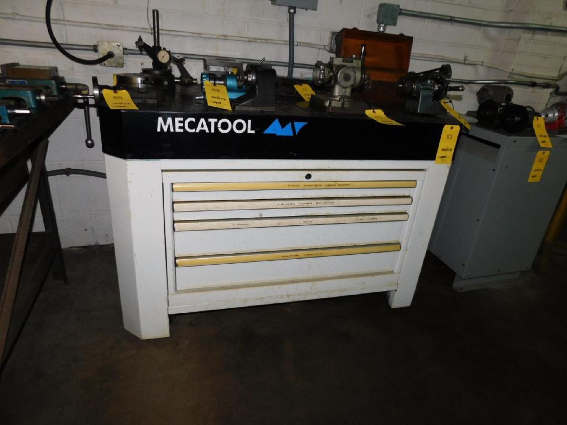 MecaTools 4-Drawer Rolling Tooling Cabinet w/24" x 16" Granite Plate on ...