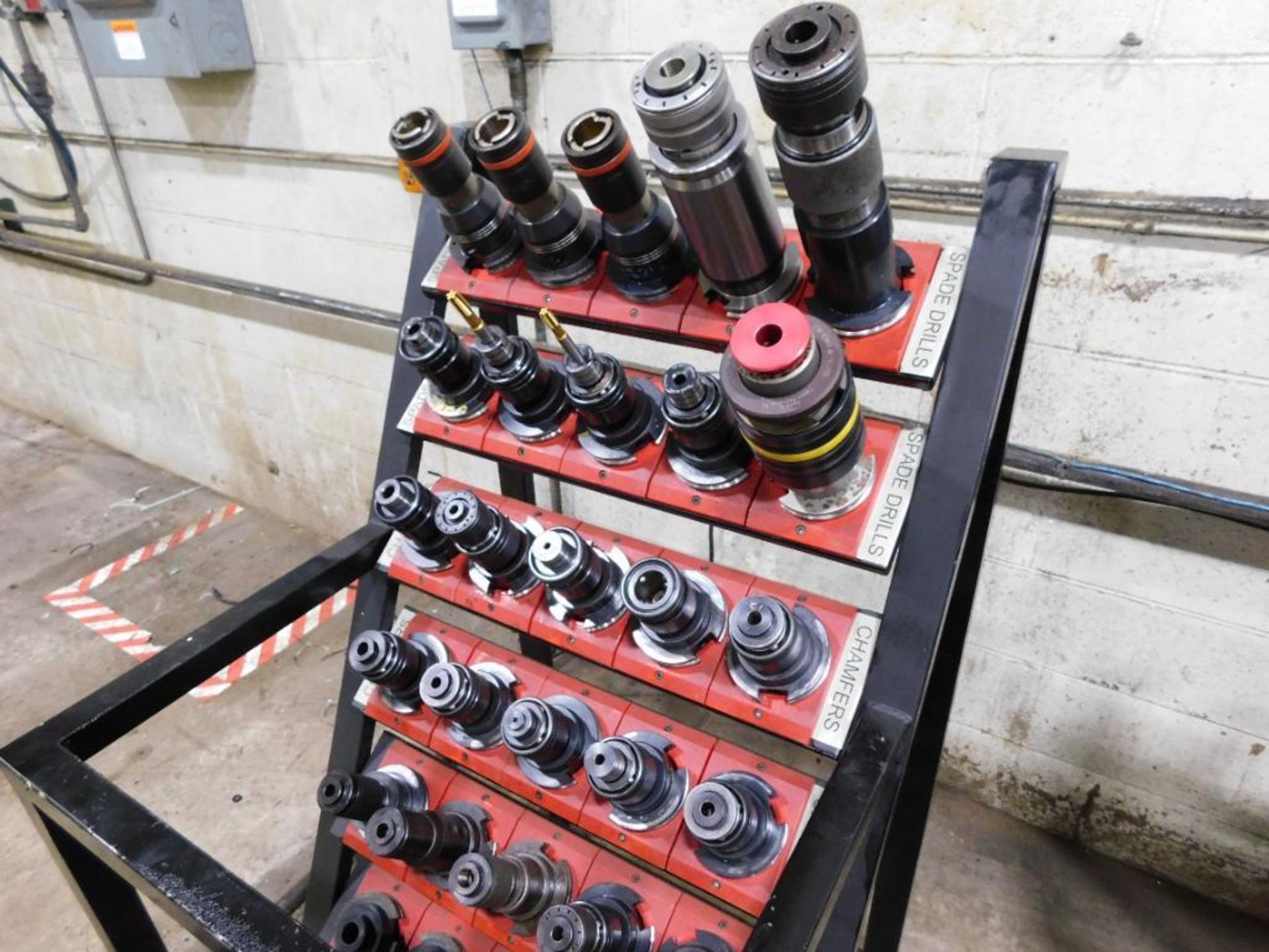 LOT: Rack w/(27) Pieces CAT 50 Tool Holders